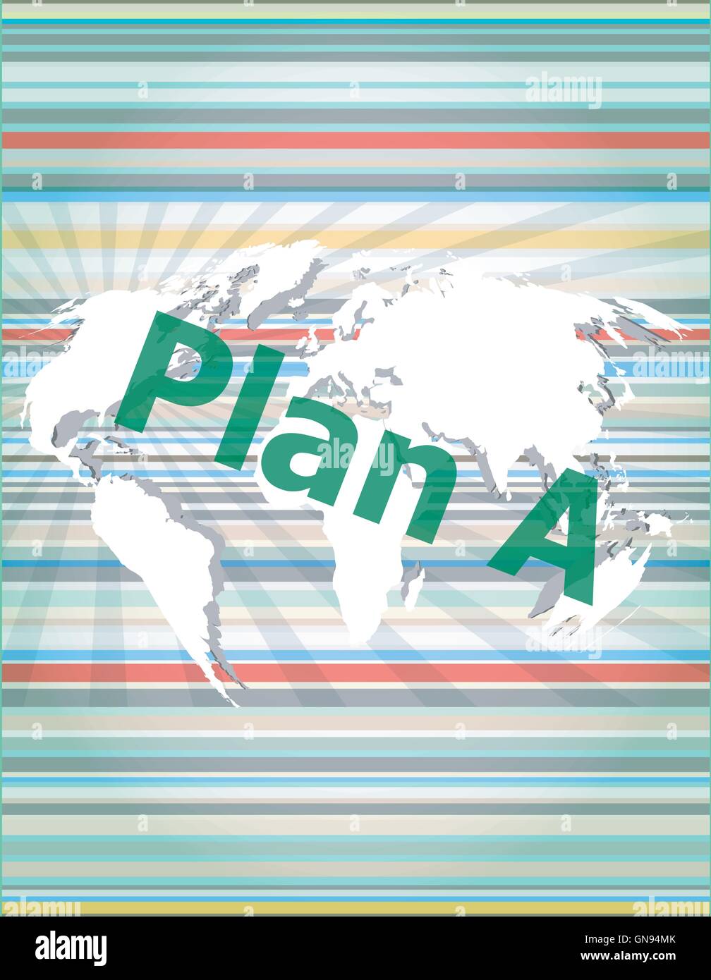 The word plan a on digital screen, business concept vector quotation ...