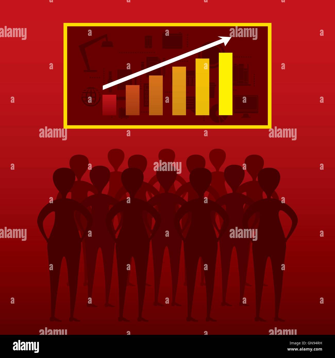 business growth graph by team efficiency concept design Stock Vector ...