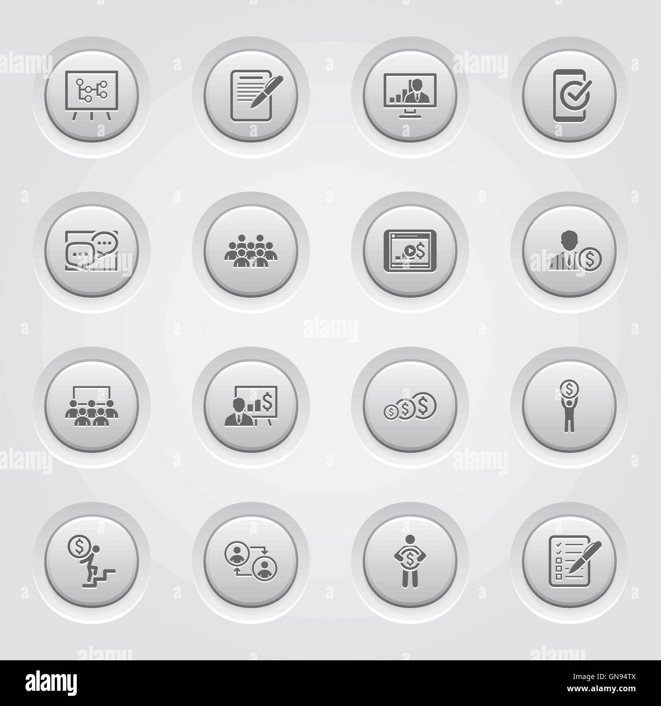 Business Coaching Icon Set. Online Learning Stock Vector Image & Art ...