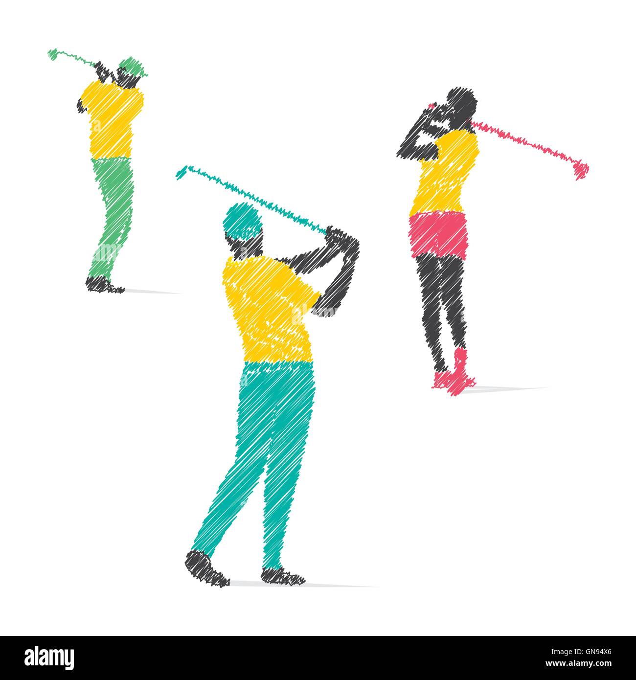 Golf player one line Stock Vector Images - Alamy