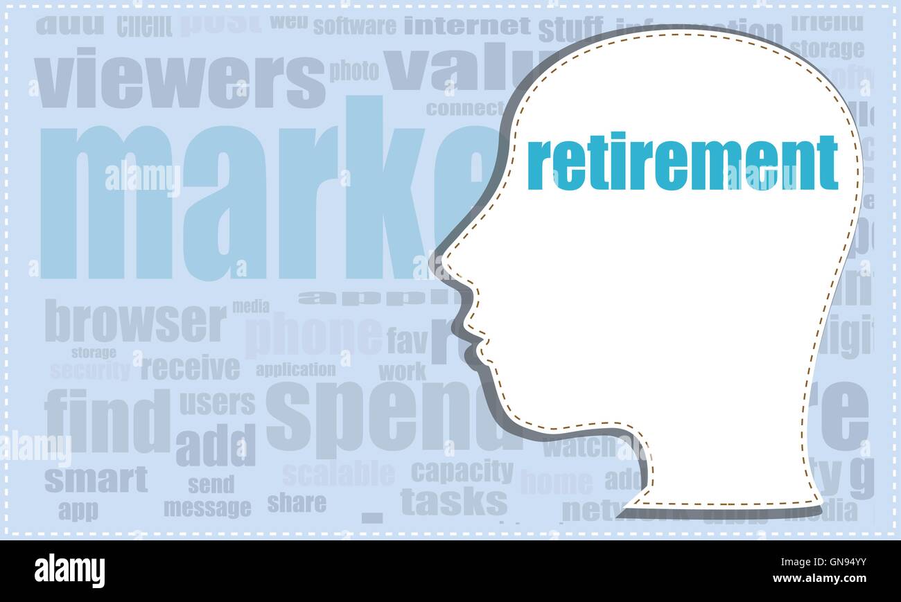 retirement, vector head, profile icon, woman head silhouette, business ...