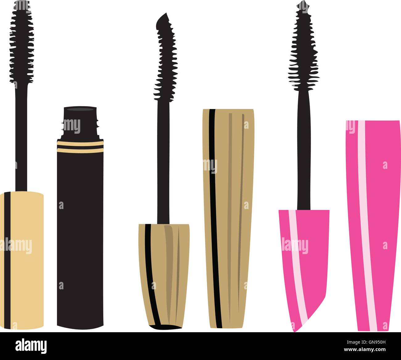 Set brush mascara vector Stock Vector Images - Alamy