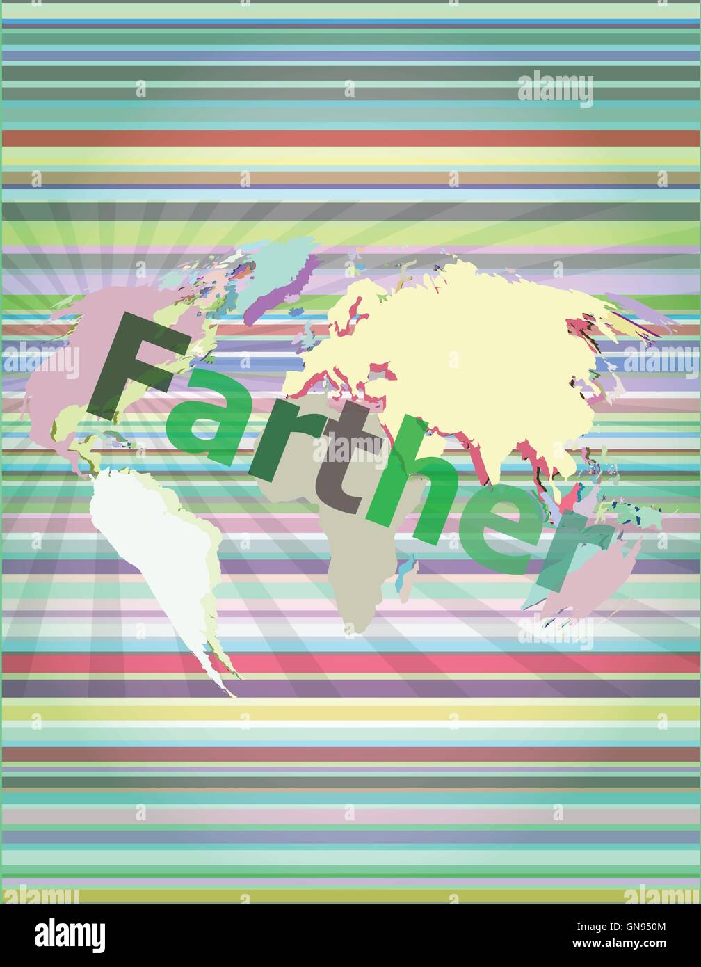 farther text on digital touch screen - social concept vector ...