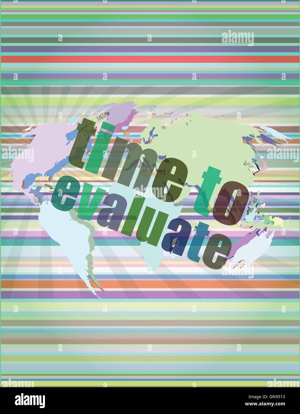 Time concept: words Time to evaluate on digital screen vector ...