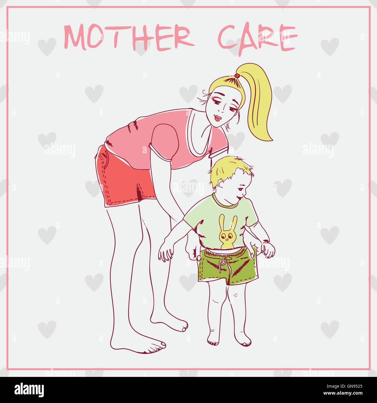 Mother baby carry woman Stock Vector Images - Alamy