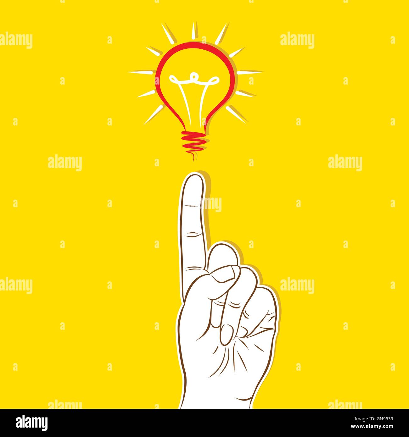 finger pointing bulb , new idea concept design Stock Vector Image & Art ...
