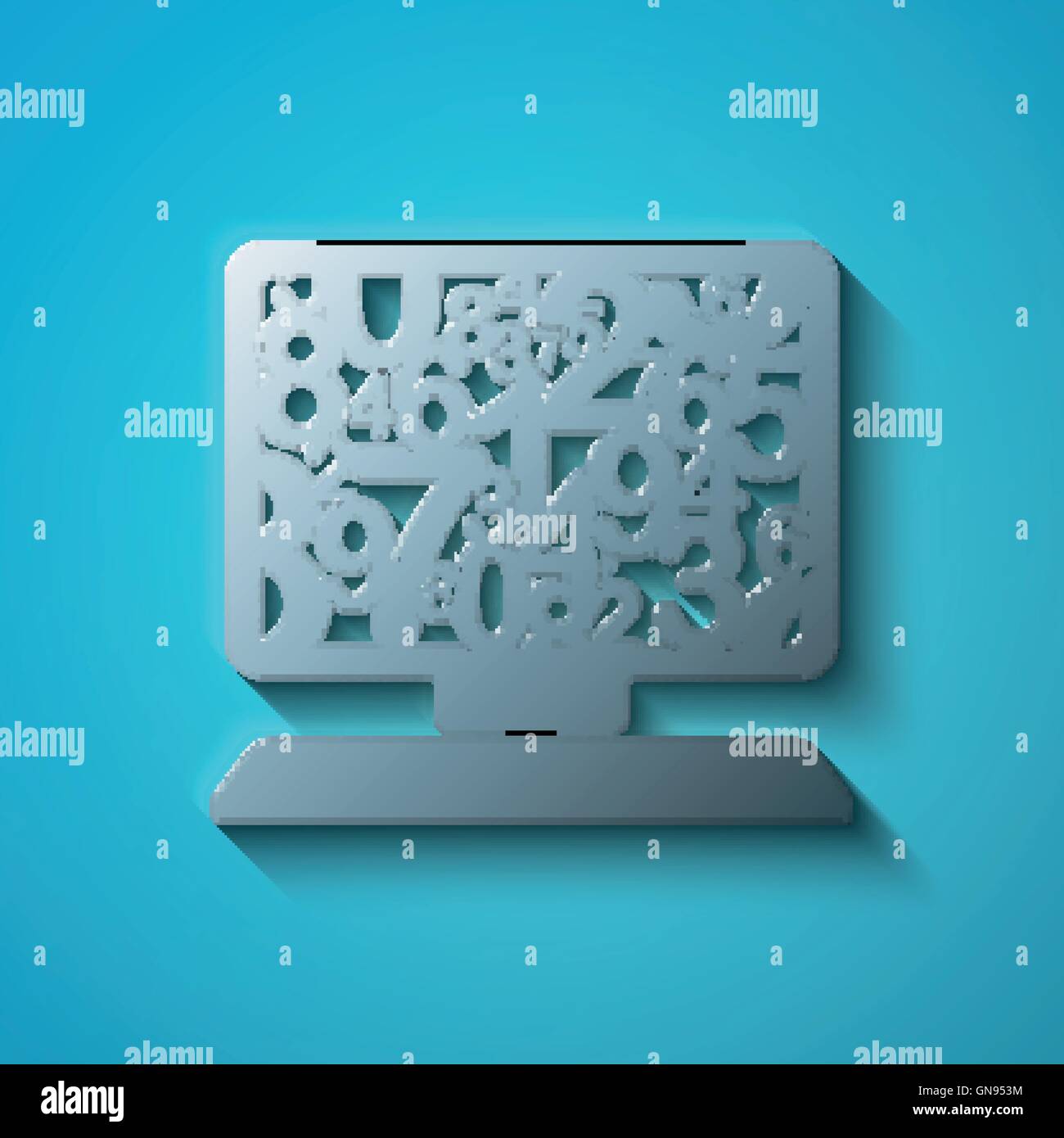 Education concept: flat metallic Computer Pc icon, vector Stock Vector ...