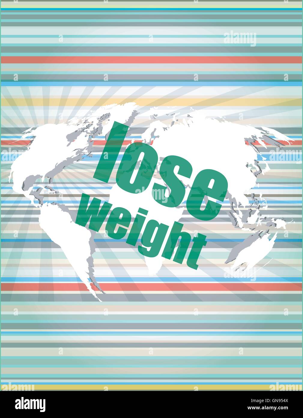 social concept: lose weight words on digital screen, 3d vector ...