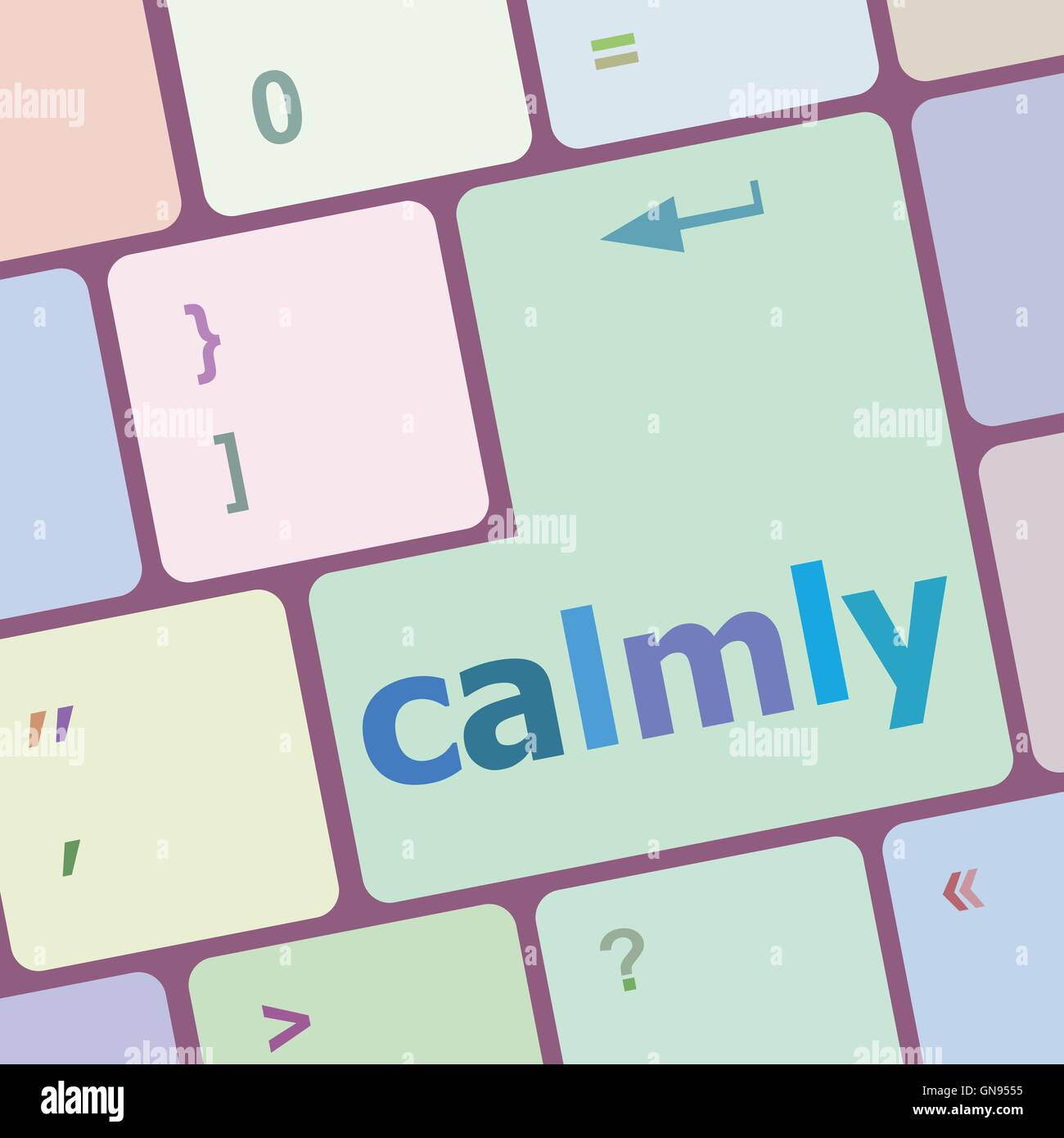calmly key on computer keyboard button vector illustration Stock Vector ...