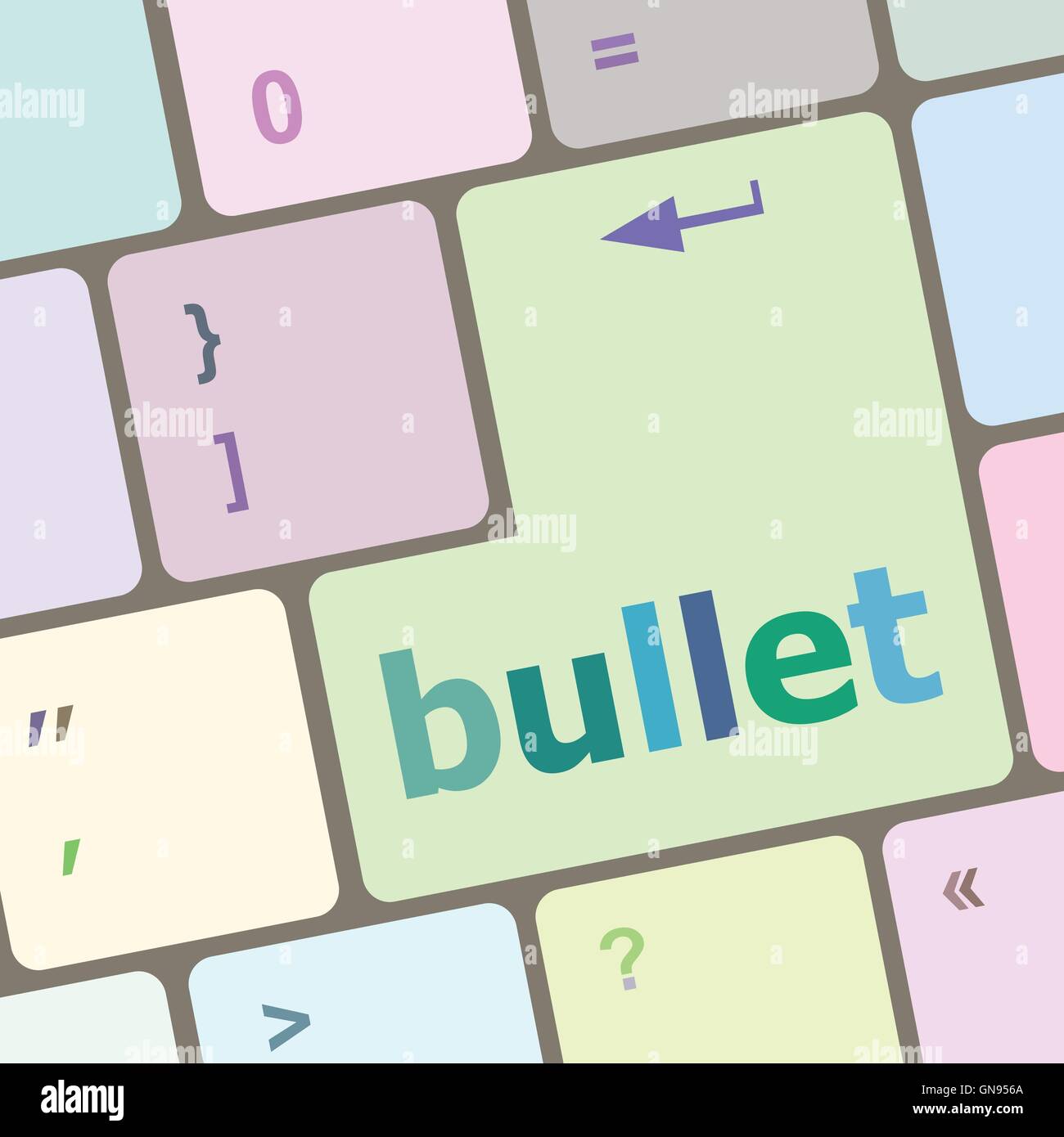 Computer keyboard with bullet key. business concept vector illustration ...
