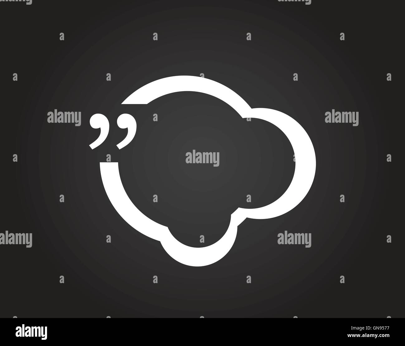 vector quotation marks with thin line speech bubble. concept of ...