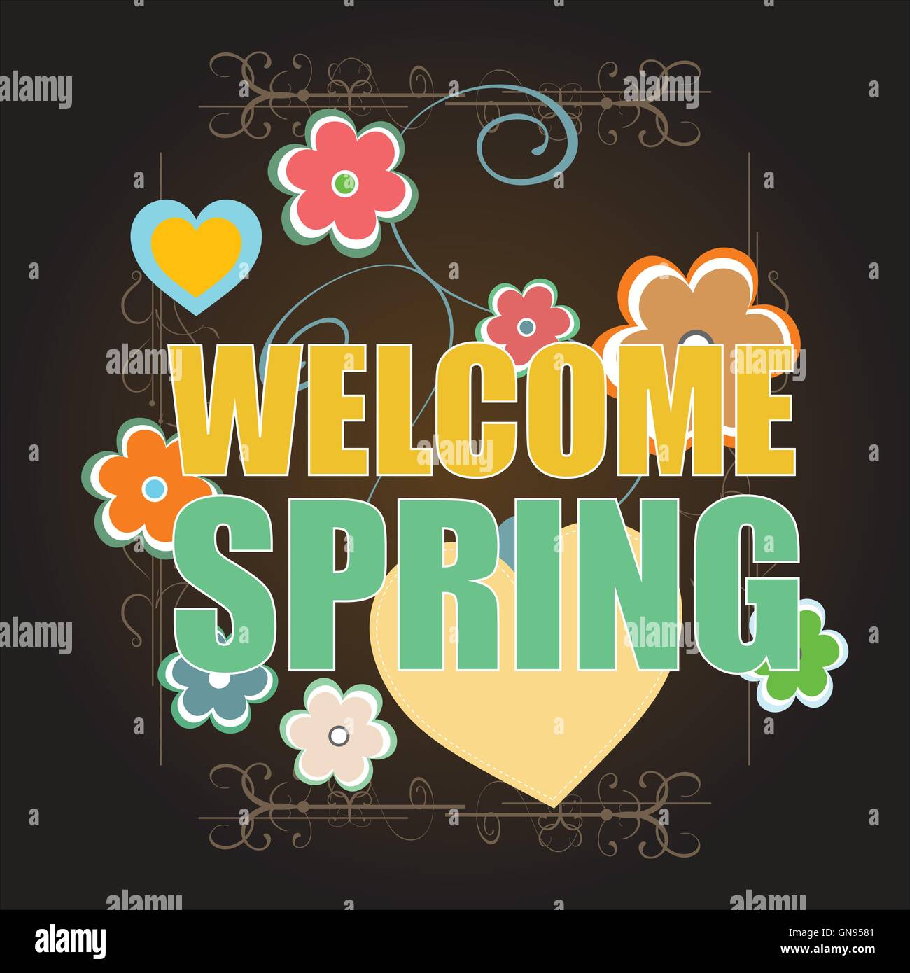 Welcome Spring Holiday Card. Welcome Spring Vector. Love background ...