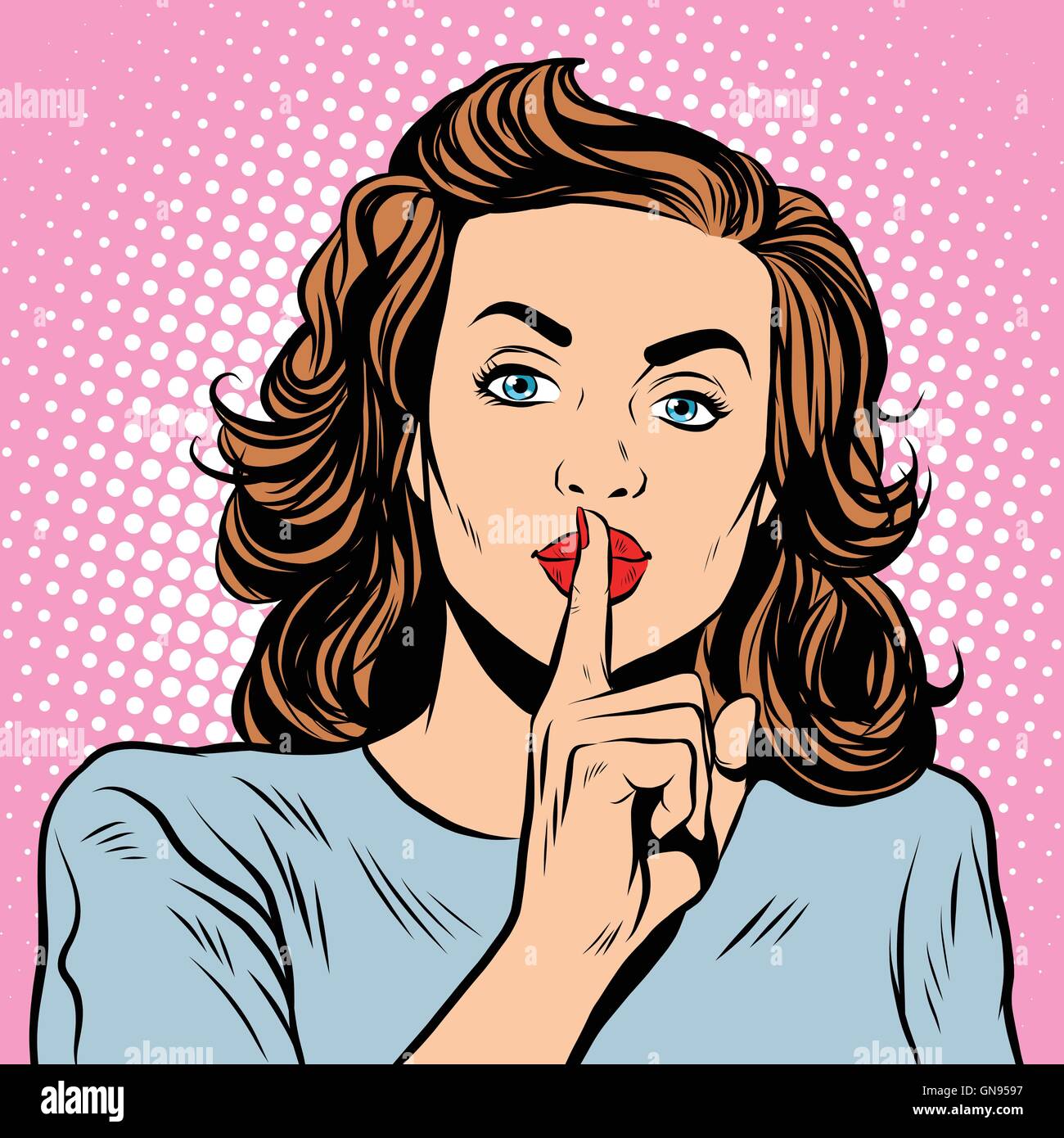 Female gesture of silence Stock Vector Image & Art - Alamy