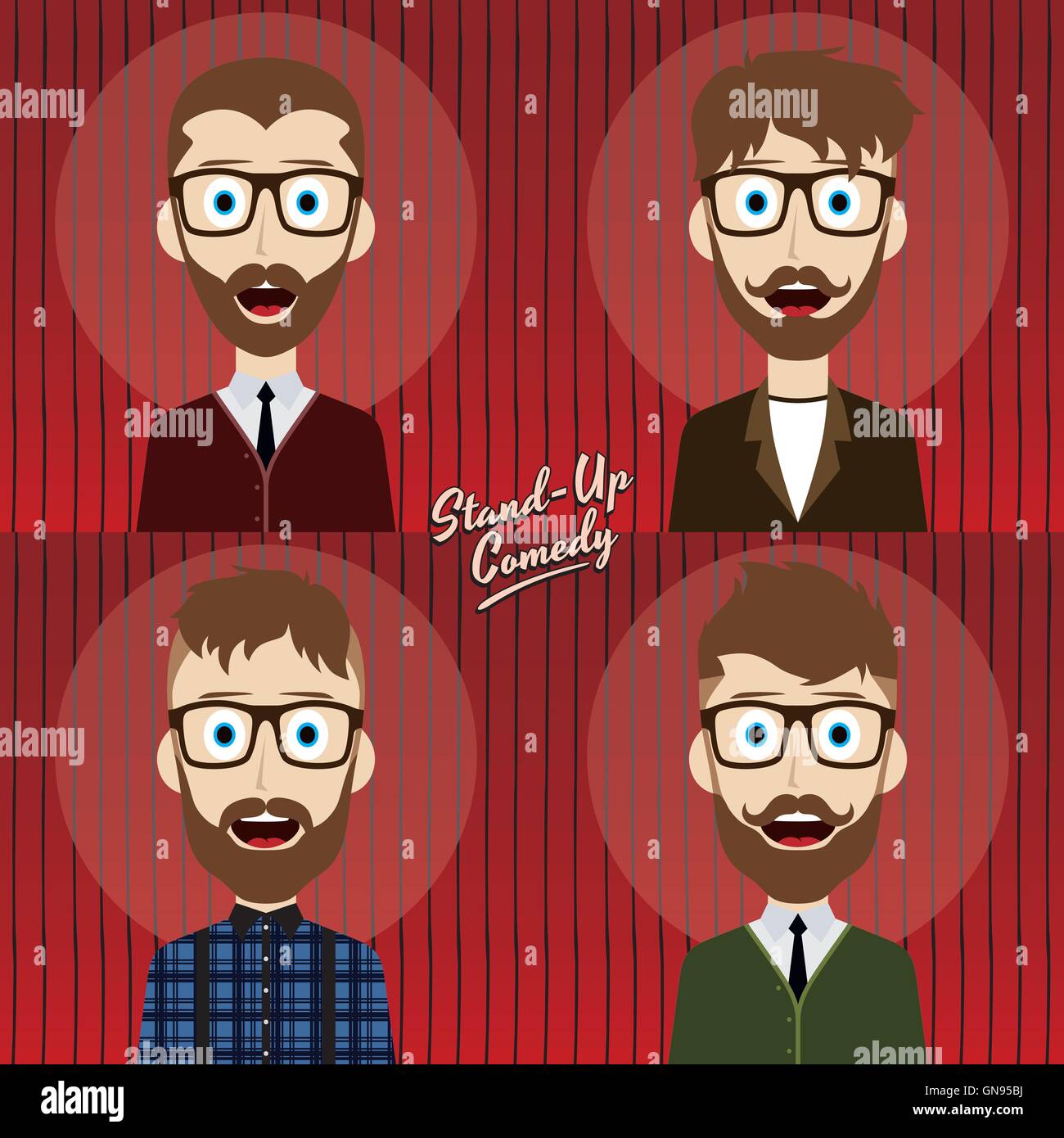 Male stand up comedian cartoon hi-res stock photography and images - Alamy