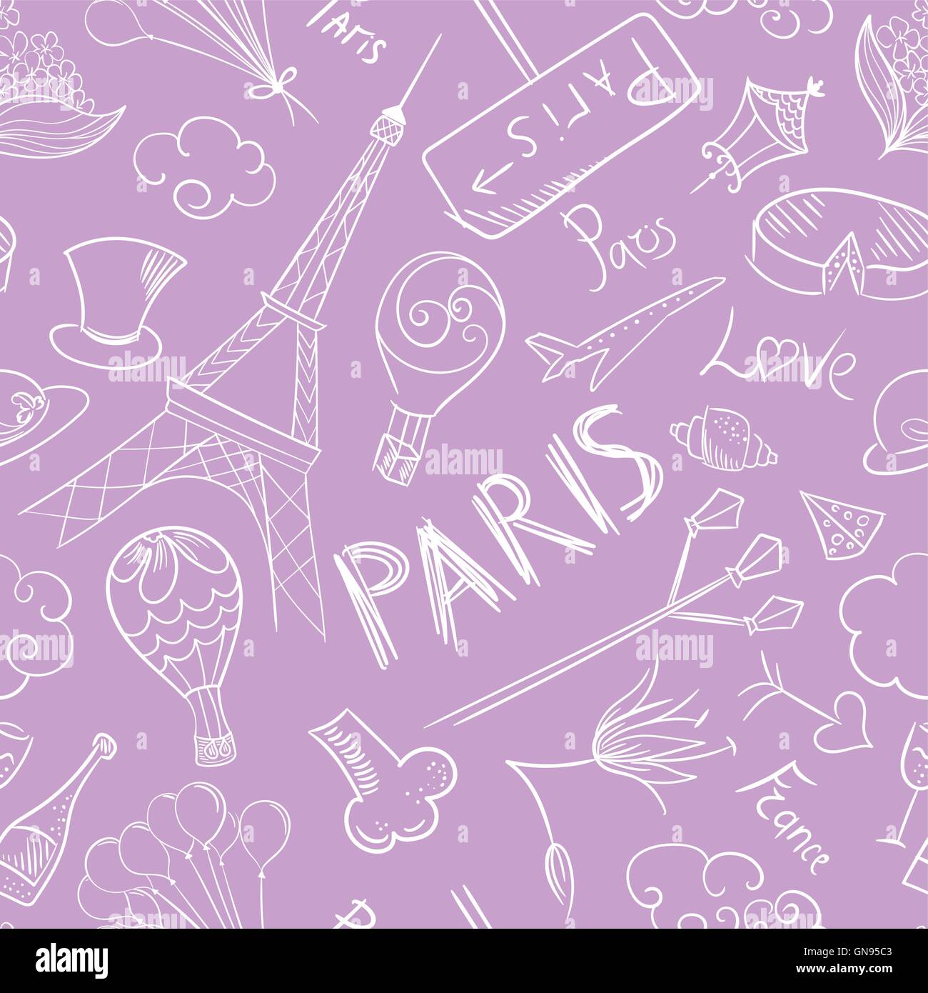 Paris Vector Sketch Pattern Stock Vector Image & Art - Alamy