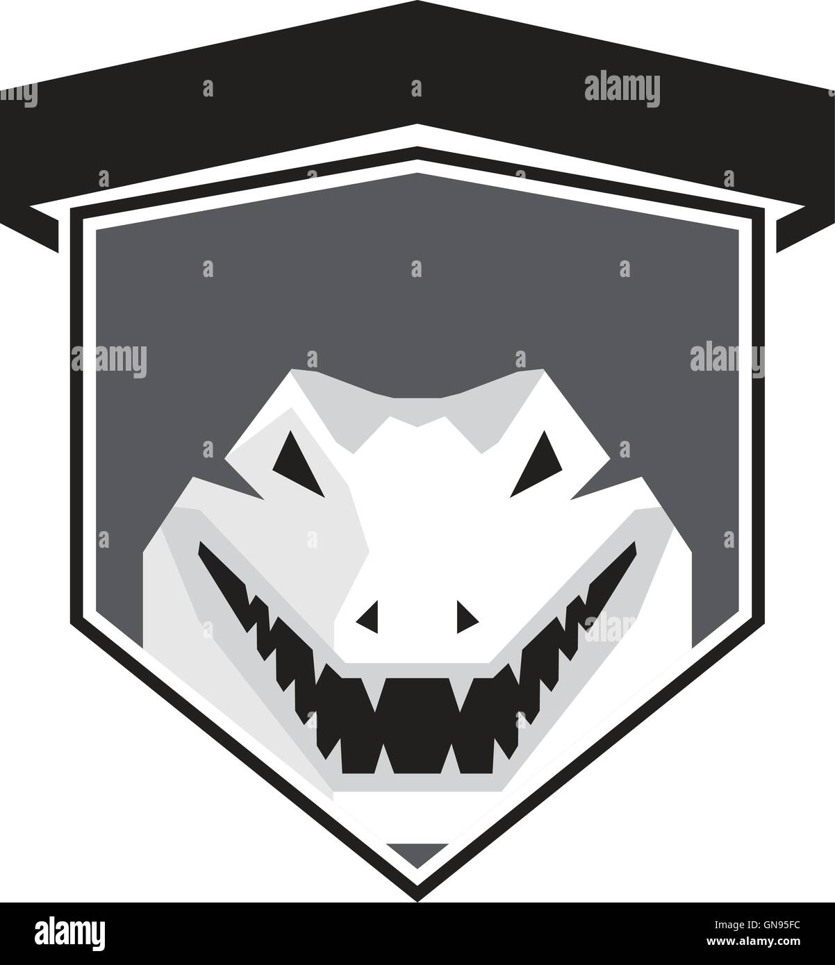 Alligator Head Shield Black and White Stock Vector Image & Art - Alamy