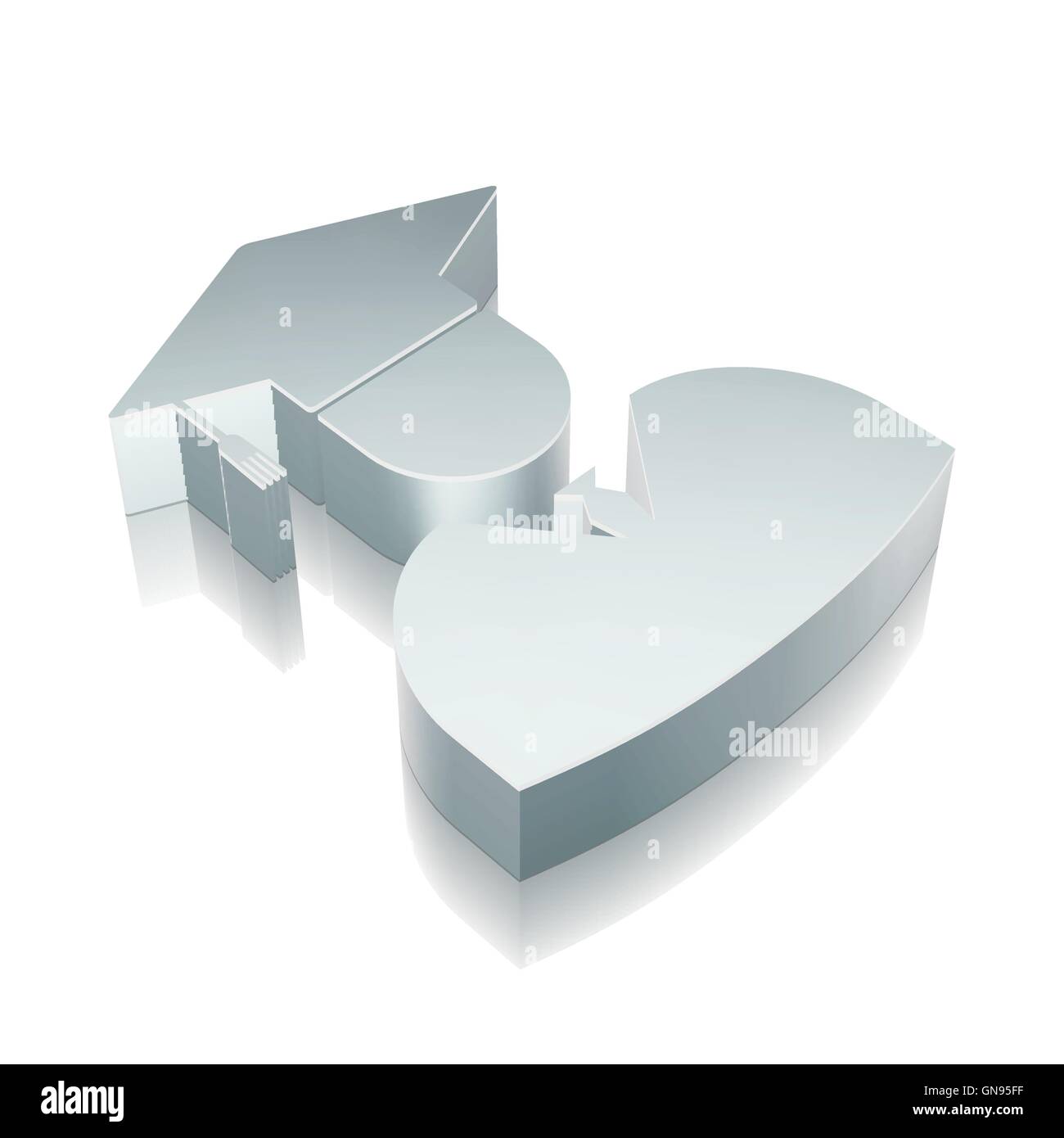 Learning icon: 3d metallic Student with reflection, vector illustration ...