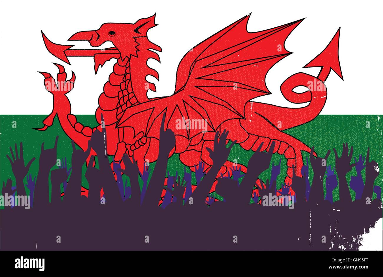 Welsh Flag with Audience Stock Vector Image & Art - Alamy