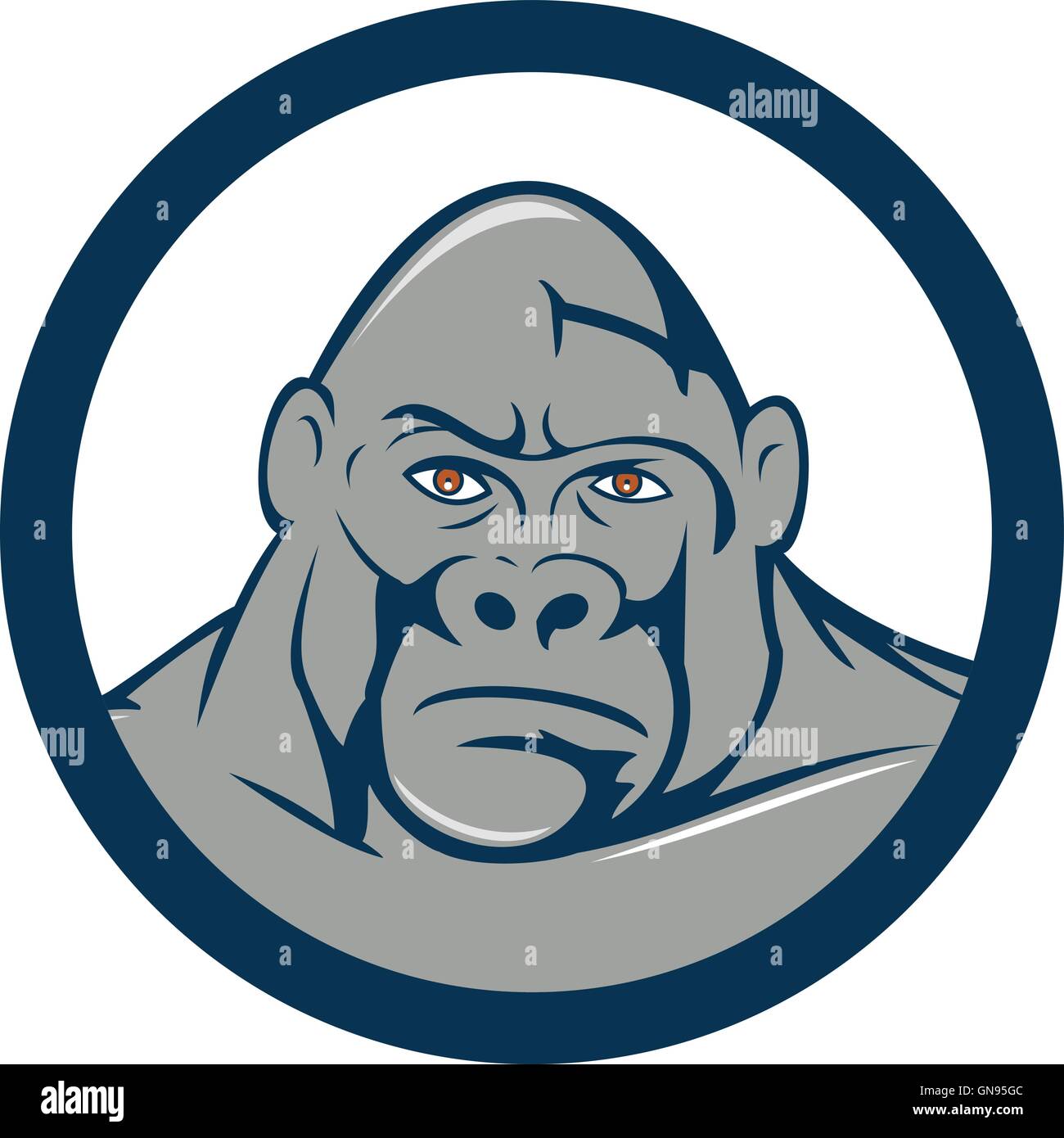 Angry Gorilla Head Circle Cartoon Stock Vector Image & Art - Alamy