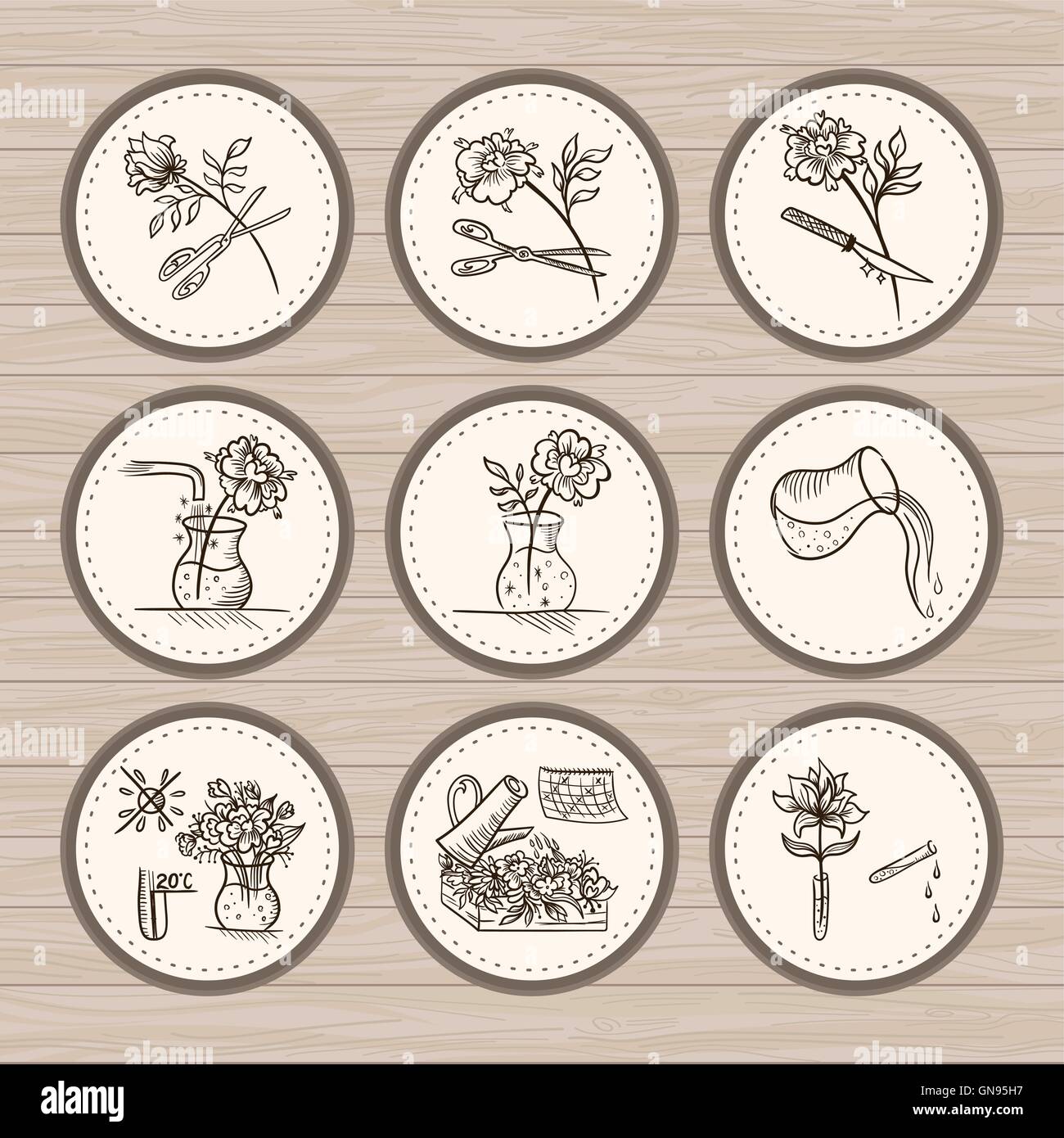 Flower shop vector florist bouquet hi-res stock photography and images ...