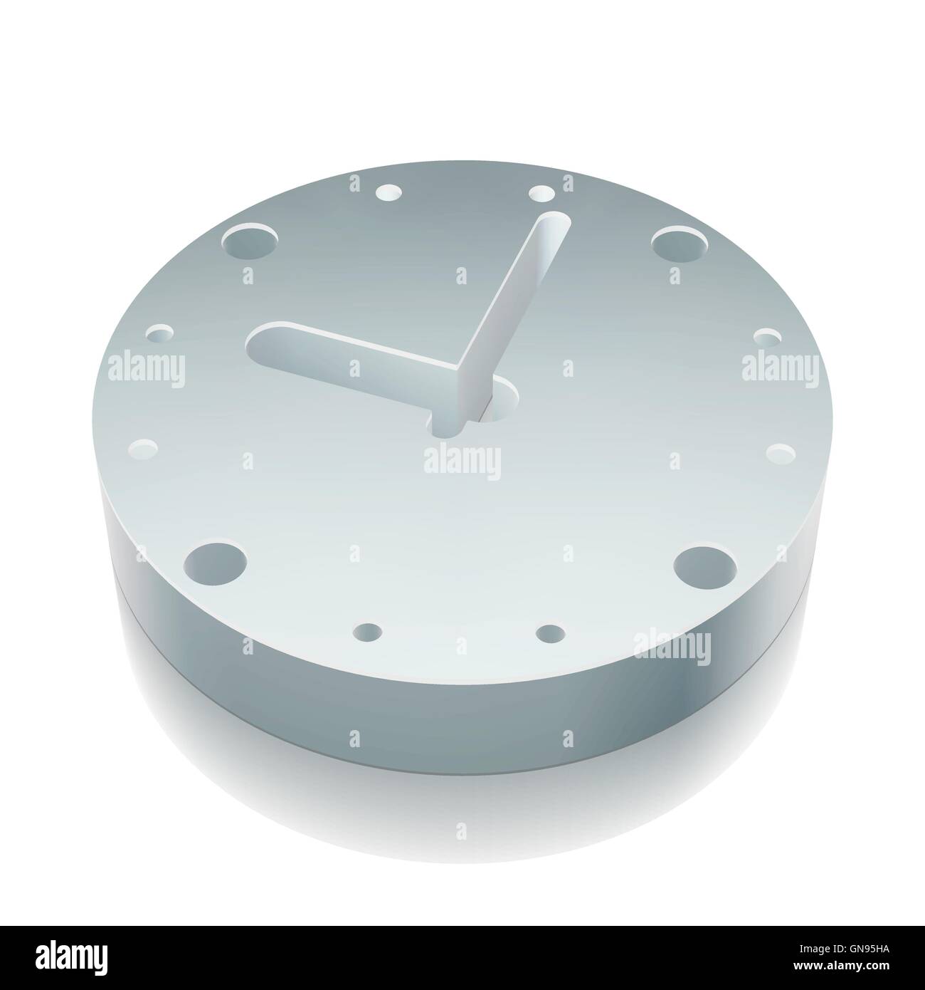 3d metallic Clock icon with reflection, vector illustration Stock Vector Image & Art - Alamy