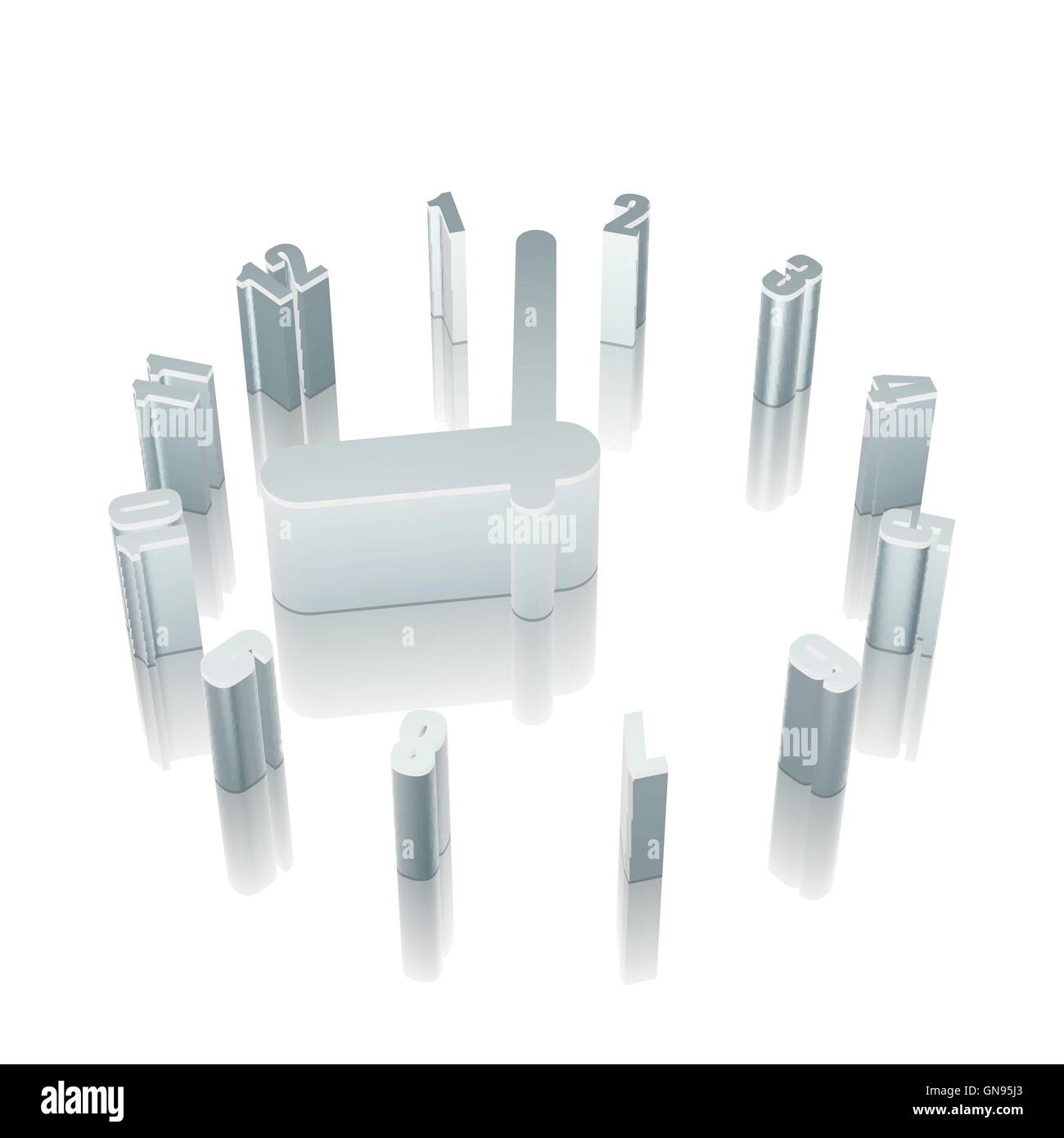 3d metallic Clock icon with reflection, vector illustration Stock Vector Image & Art - Alamy