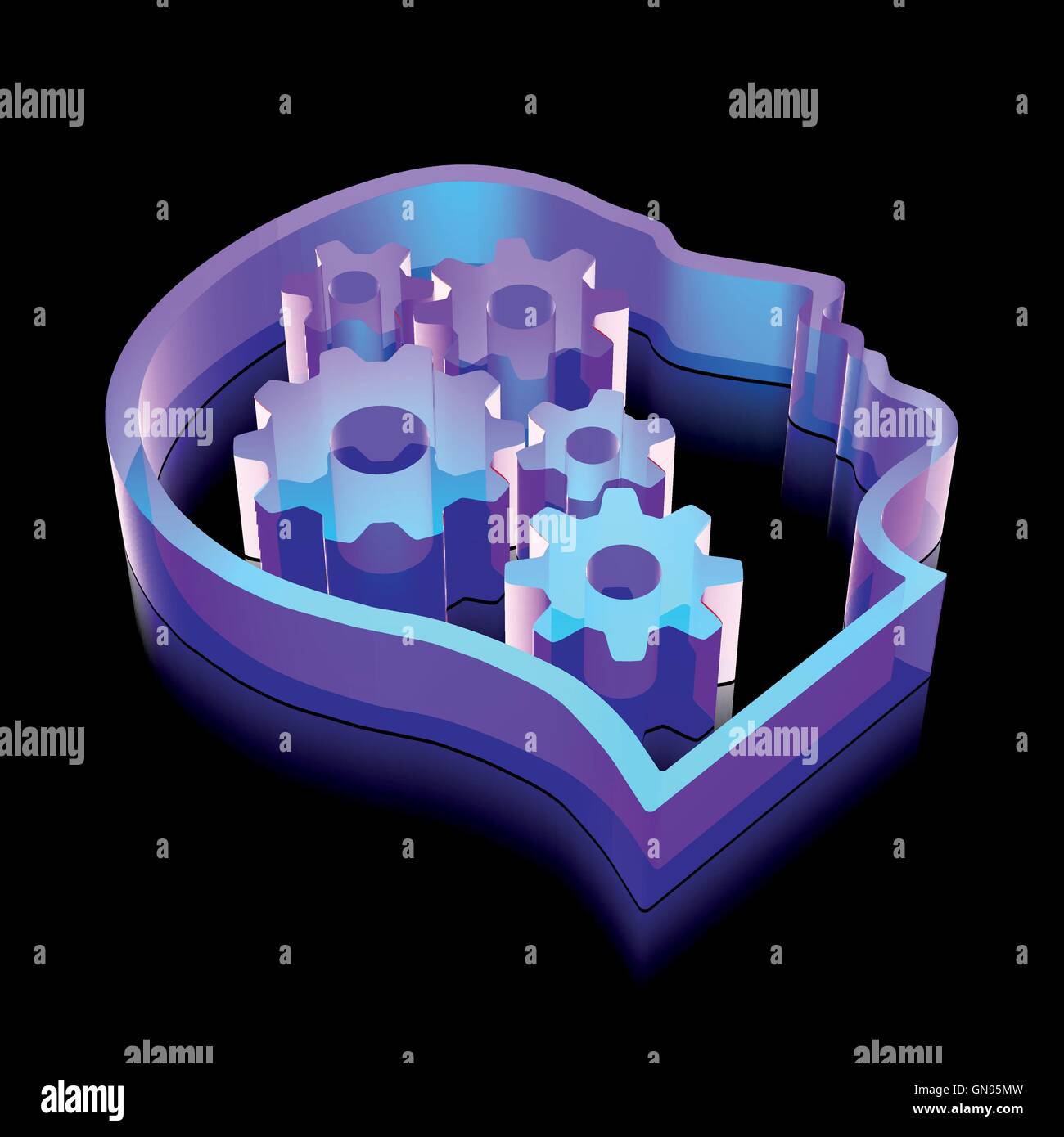 Gear brain training icon Stock Vector Images - Alamy