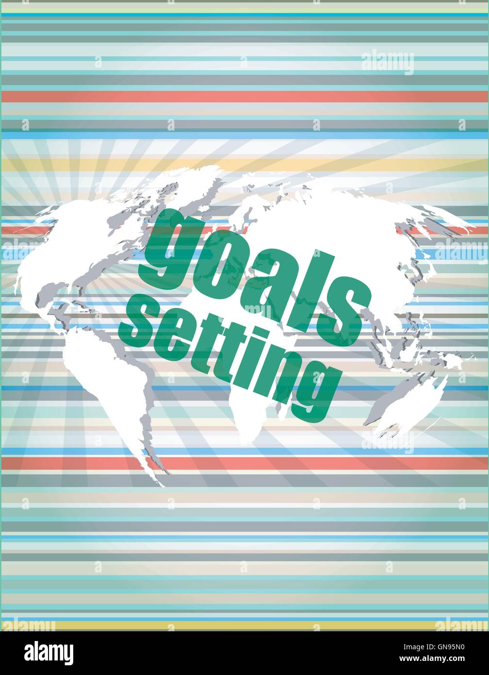 Goal setting concept - business touching screen vector quotation marks ...