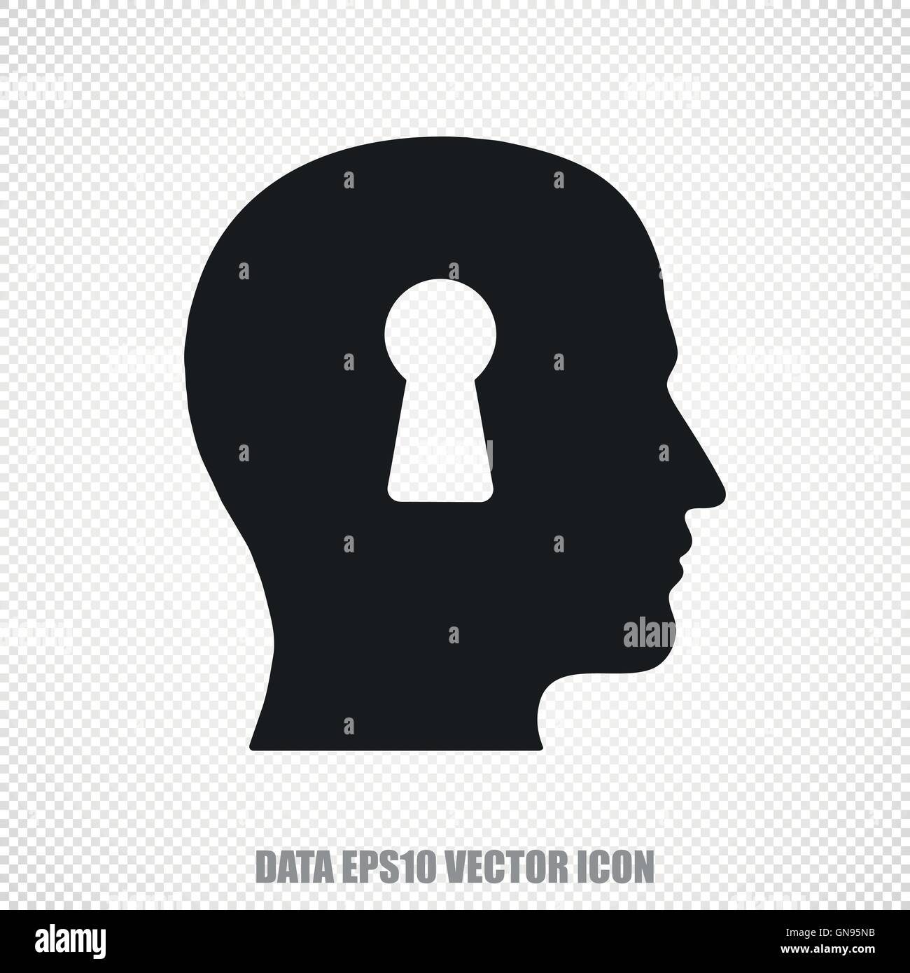 Data vector Head With Keyhole icon. Modern flat design Stock Vector ...