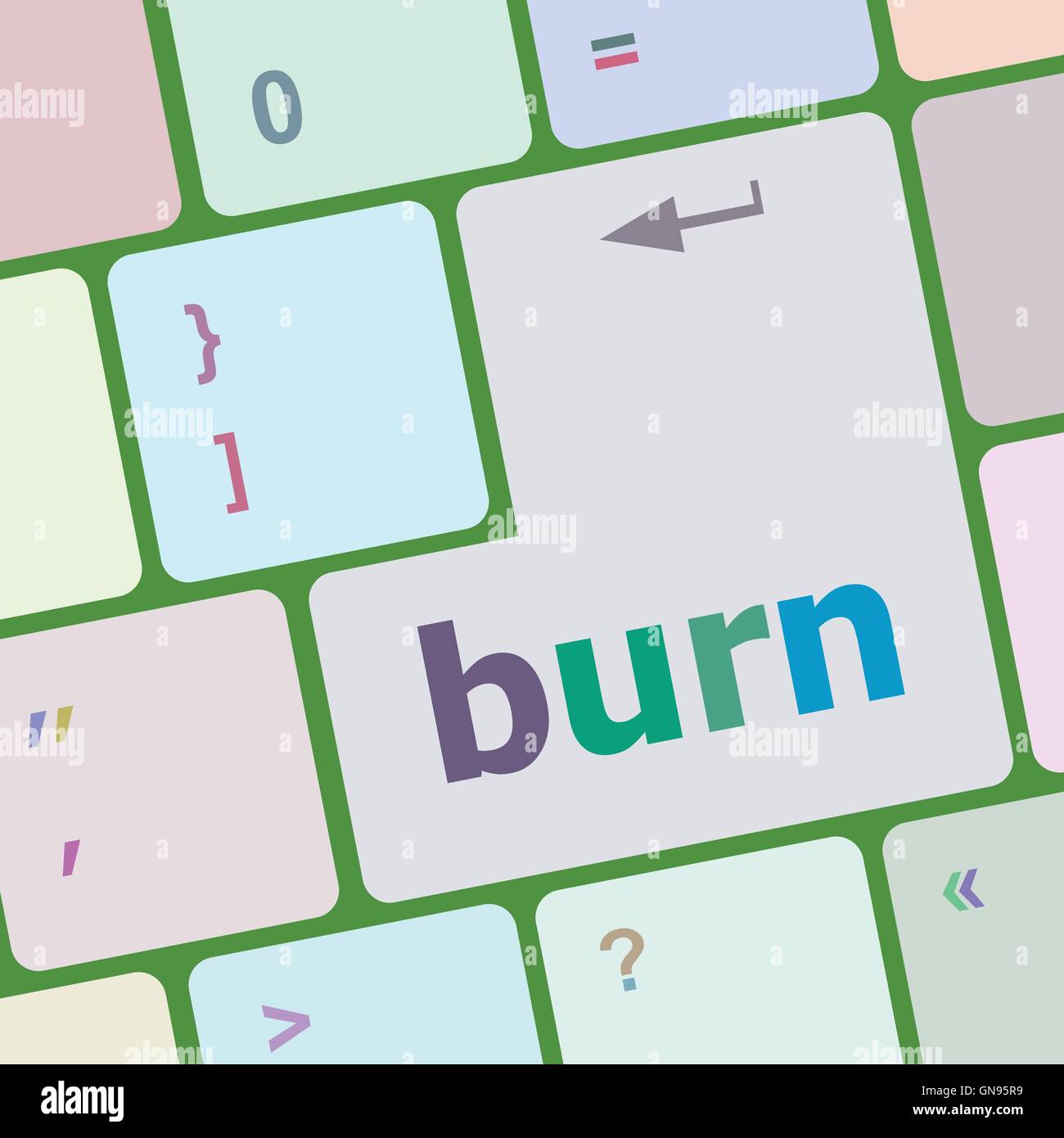 Computer keyboard with burn key. business concept vector illustration ...