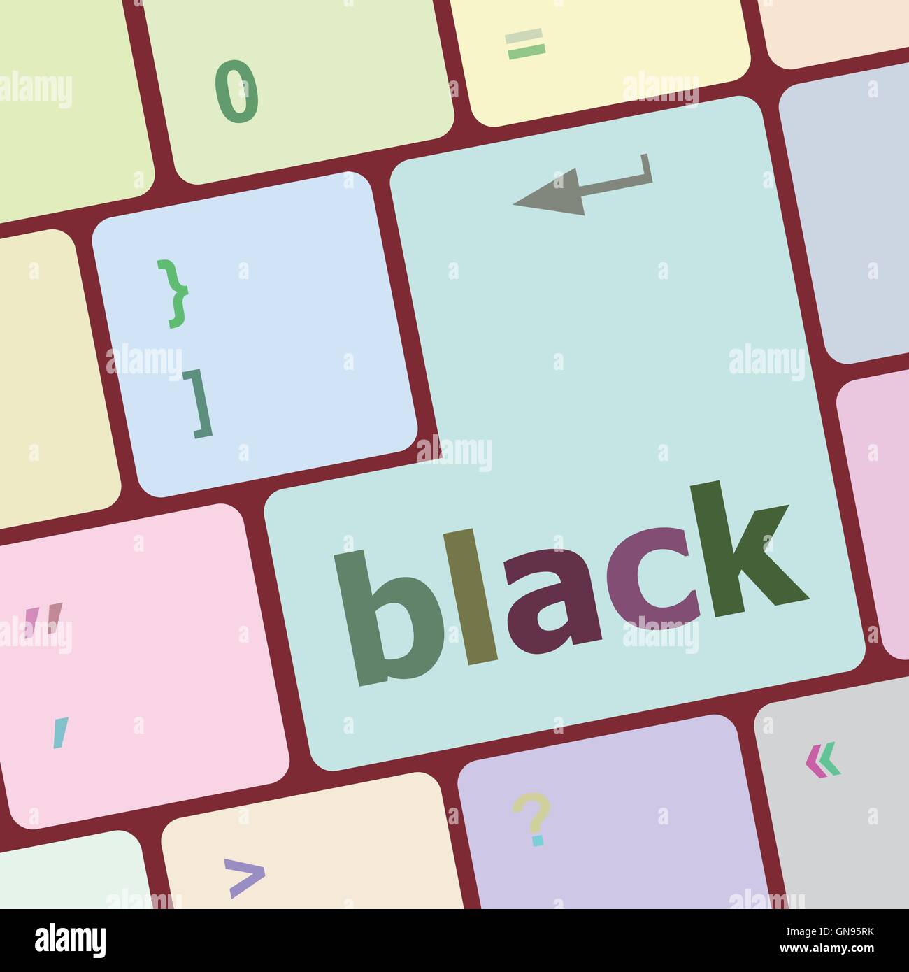 black enter button on computer pc keyboard key vector illustration ...