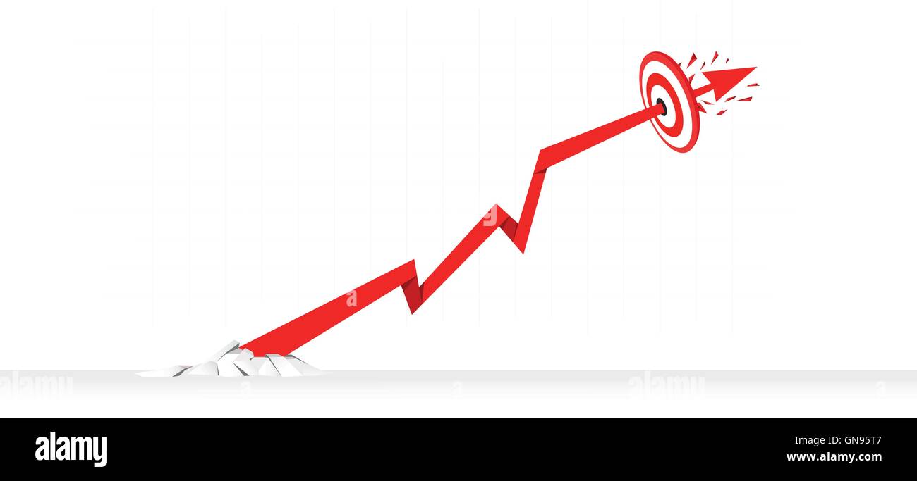 Graph Red Arrow Crash Target Stock Vector Image & Art - Alamy