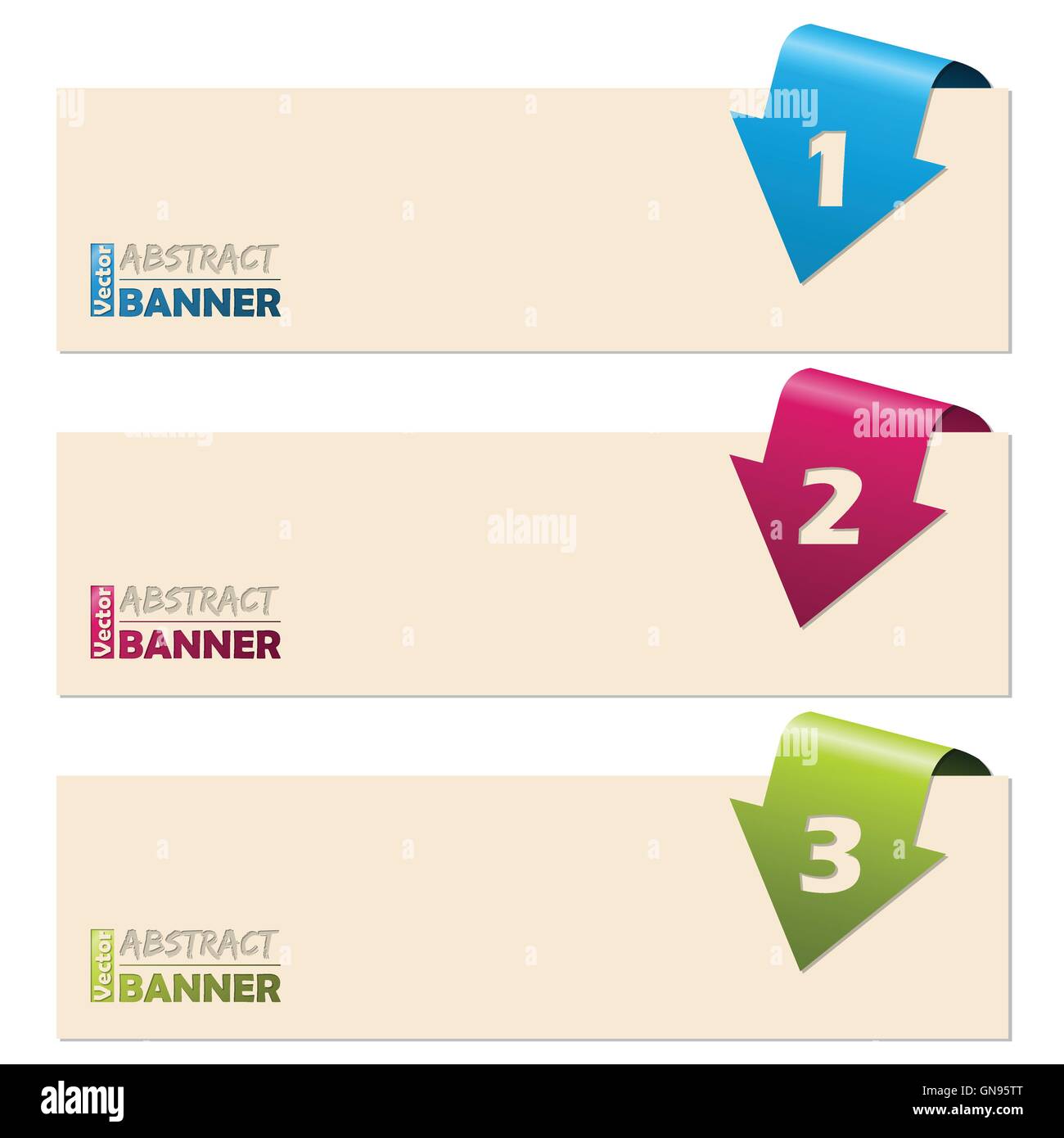 Simplistic banners with folding arrows Stock Vector Image & Art - Alamy