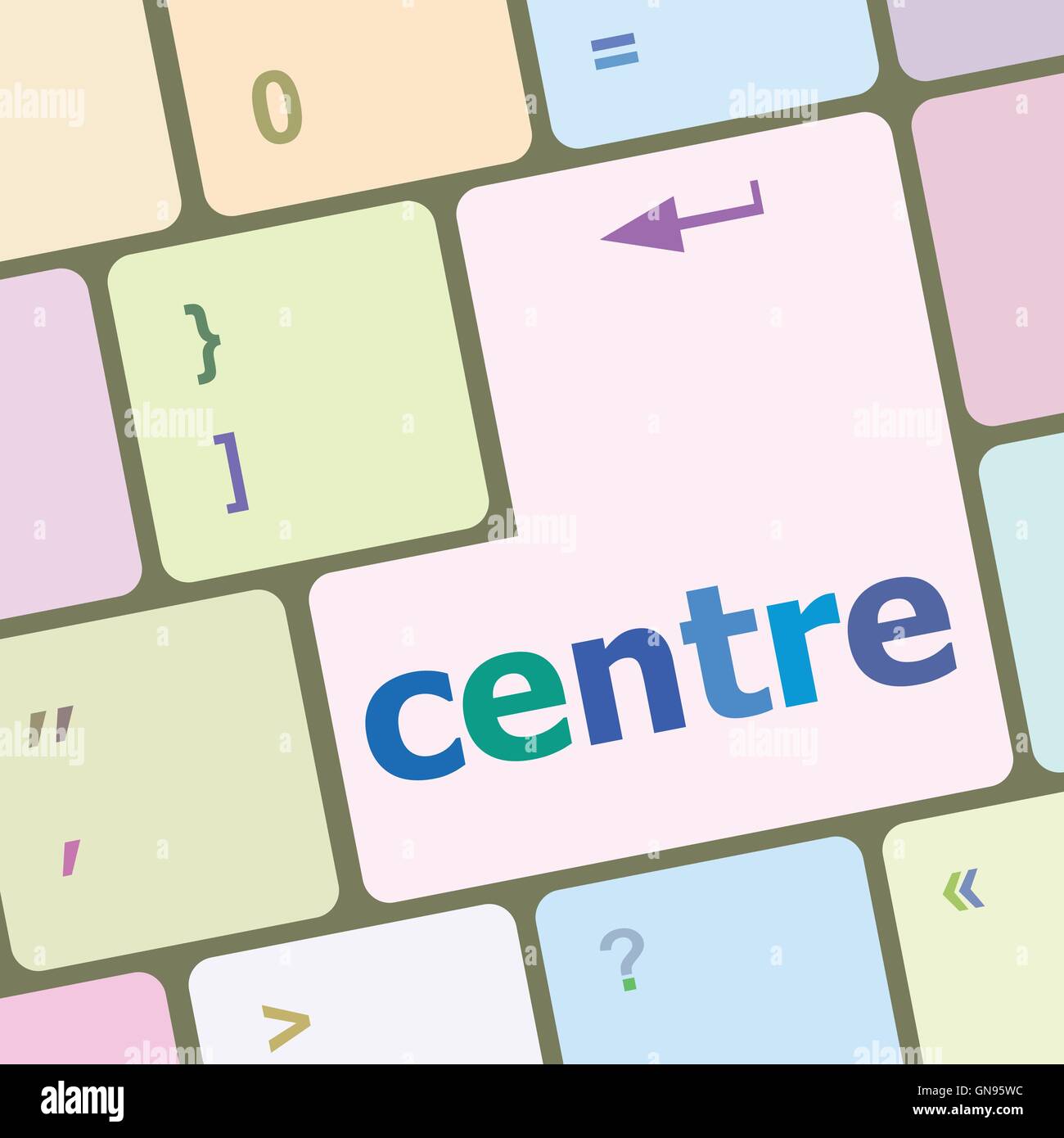 centre button on computer pc keyboard key vector illustration Stock ...