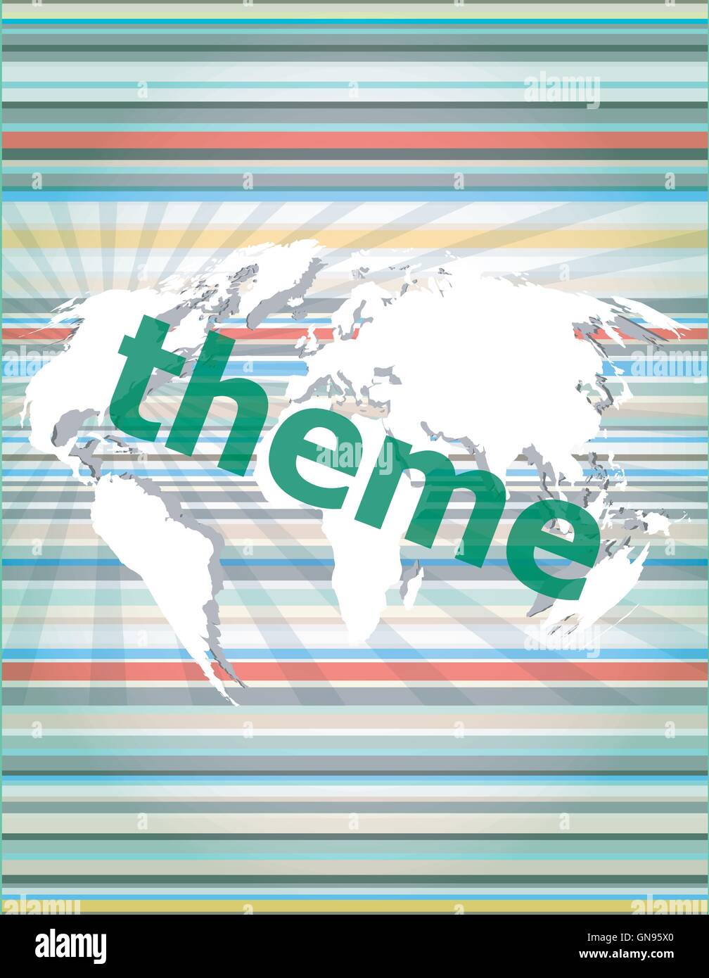 theme word, backgrounds touch screen with transparent buttons. concept ...