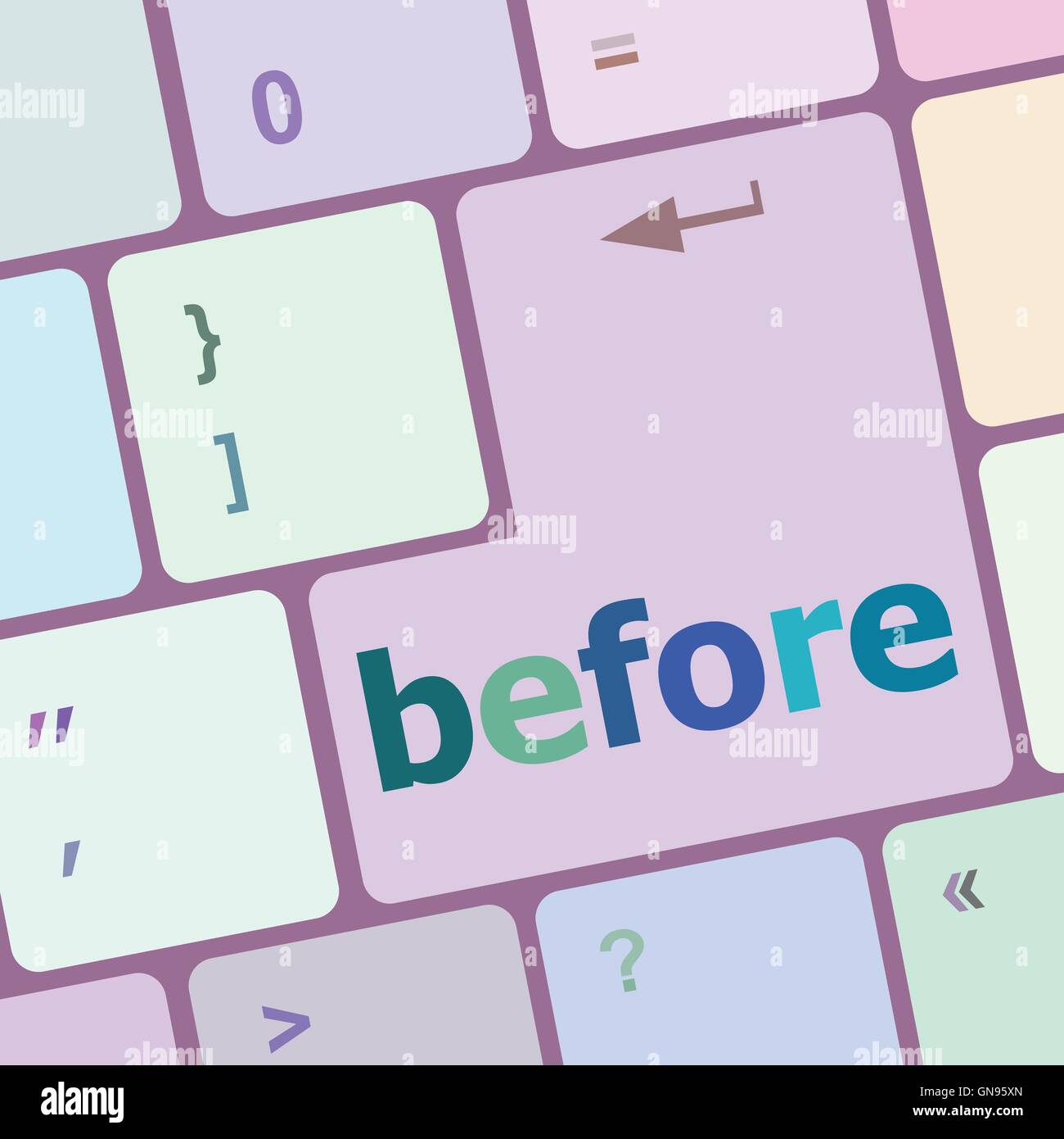 before button on computer keyboard key vector illustration Stock Vector ...