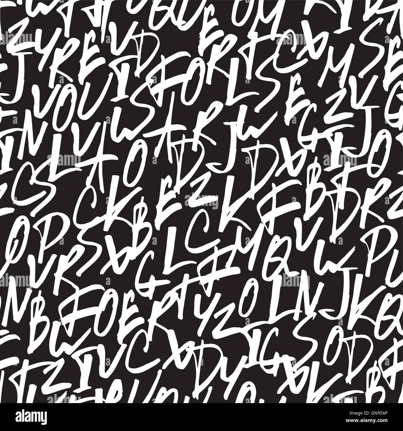 Handwritten letters. Seamless vector pattern Stock Vector Image & Art ...