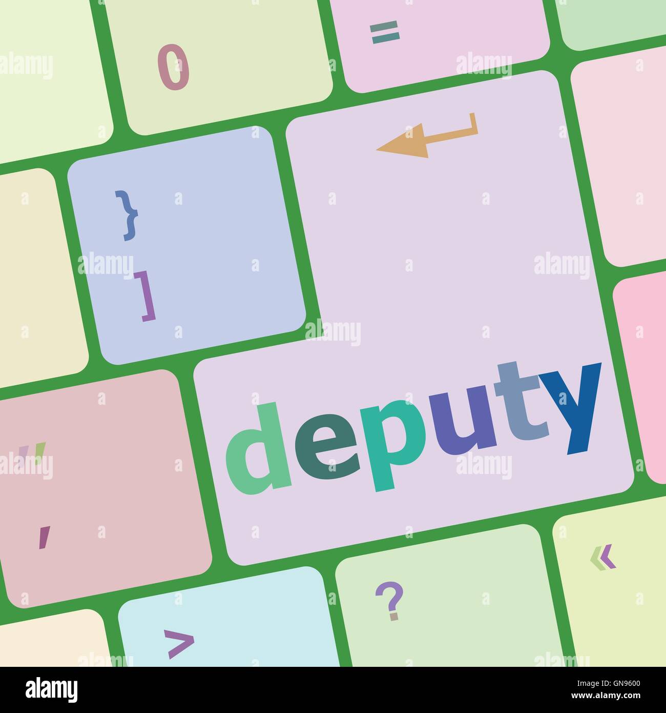 social concept: computer keyboard with word deputy vector illustration ...