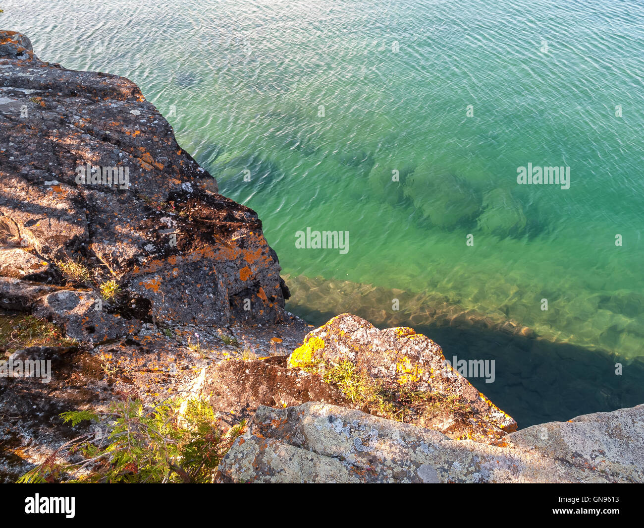 Rock and Water. Isle Royale National Park. Lake Superior Stock Photo ...
