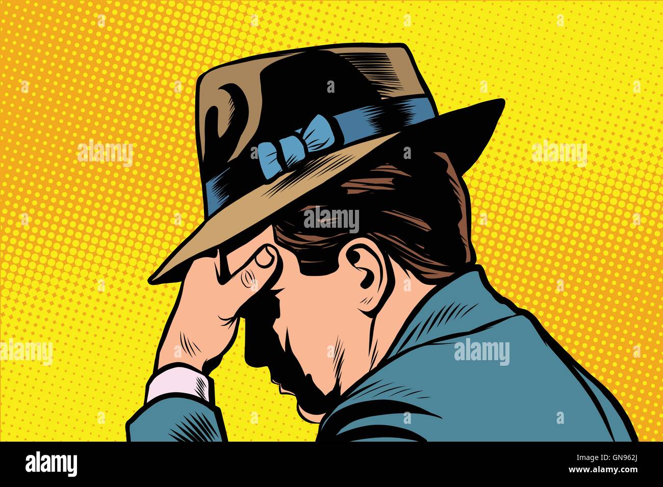 Cartoon man thinking style illustration hi-res stock photography and ...