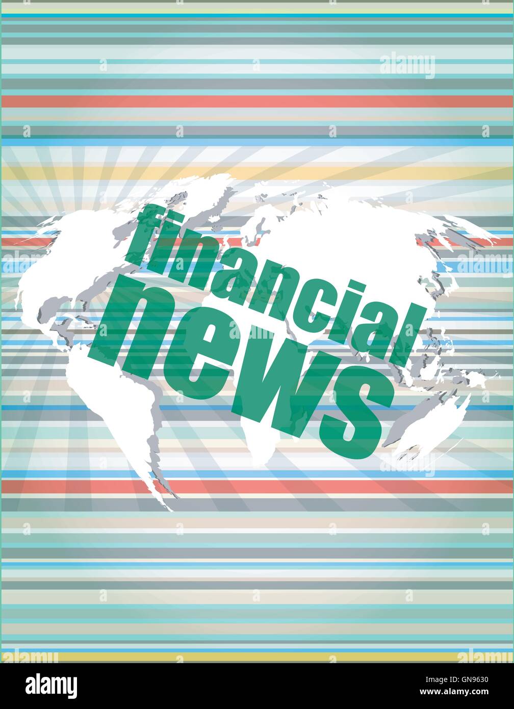 financial news words on digital touch screen vector quotation marks ...