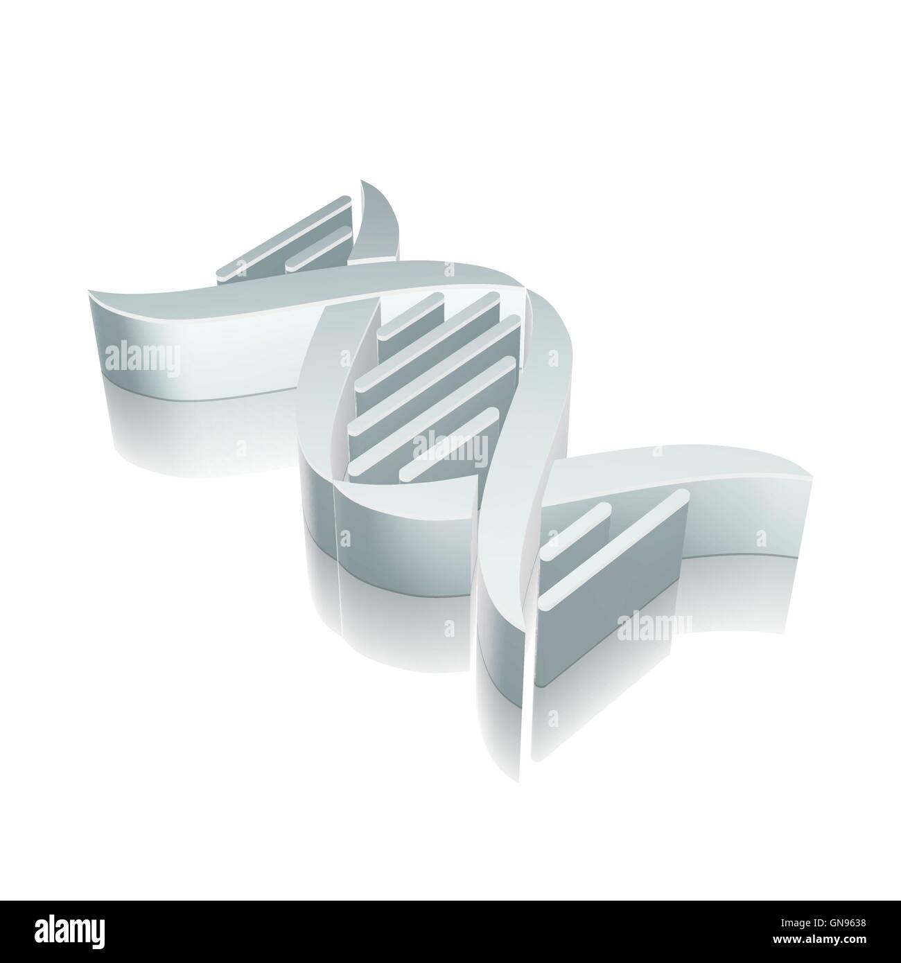 3d metallic DNA icon with reflection, vector illustration Stock Vector ...