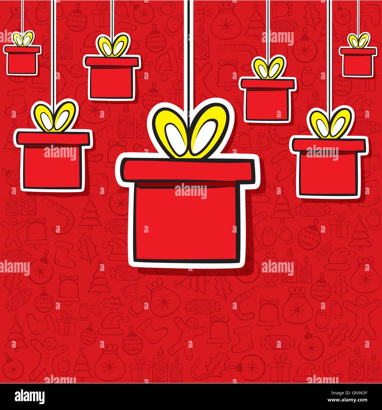 merry christmas gift box hang banner design vector Stock Vector Image ...