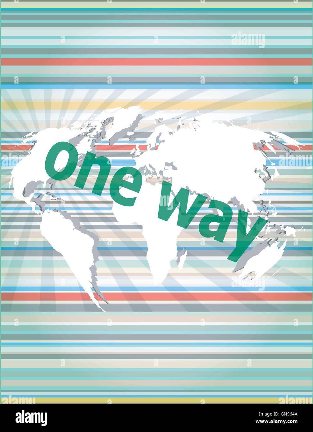 one way word on touch screen interface vector quotation marks with thin ...