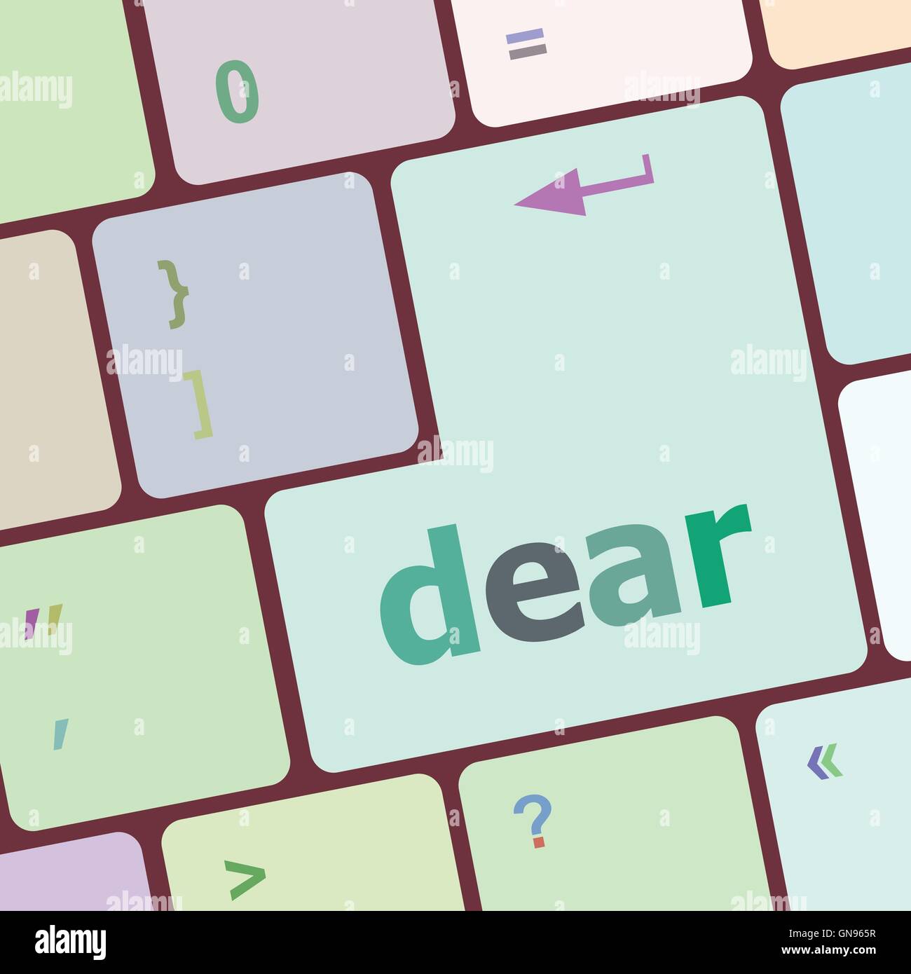 dear button on computer pc keyboard key vector illustration Stock ...