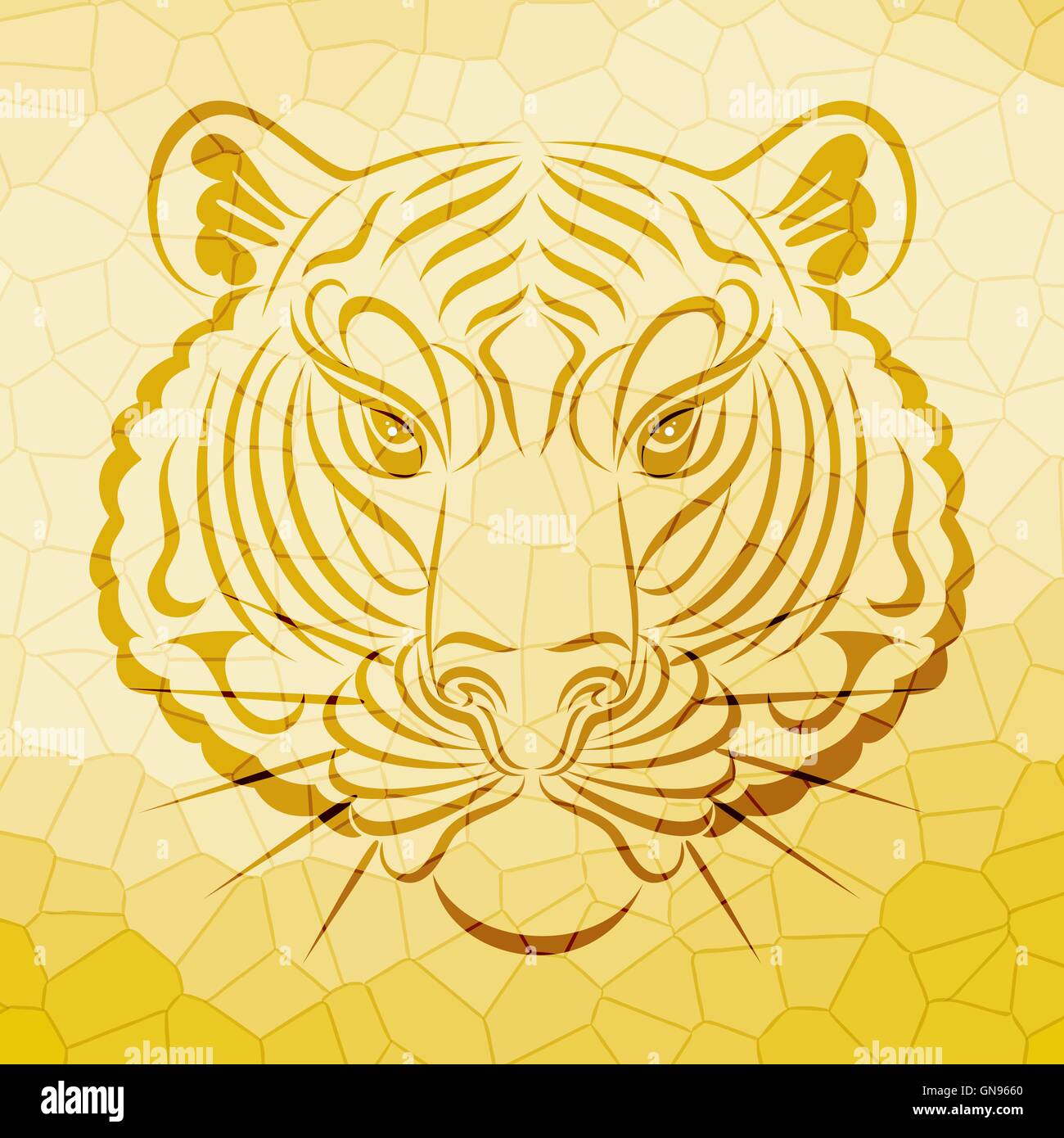 abstract tiger face design on crystal pattern background , tiger face ...