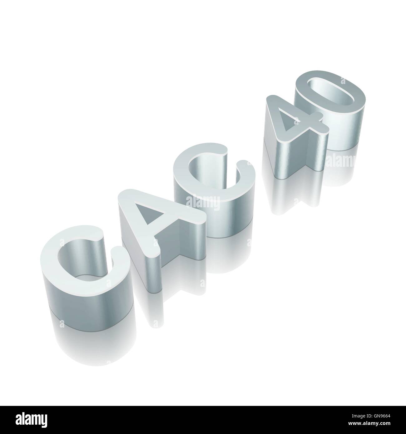 3d metallic character CAC 40 with reflection, vector illustration Stock ...