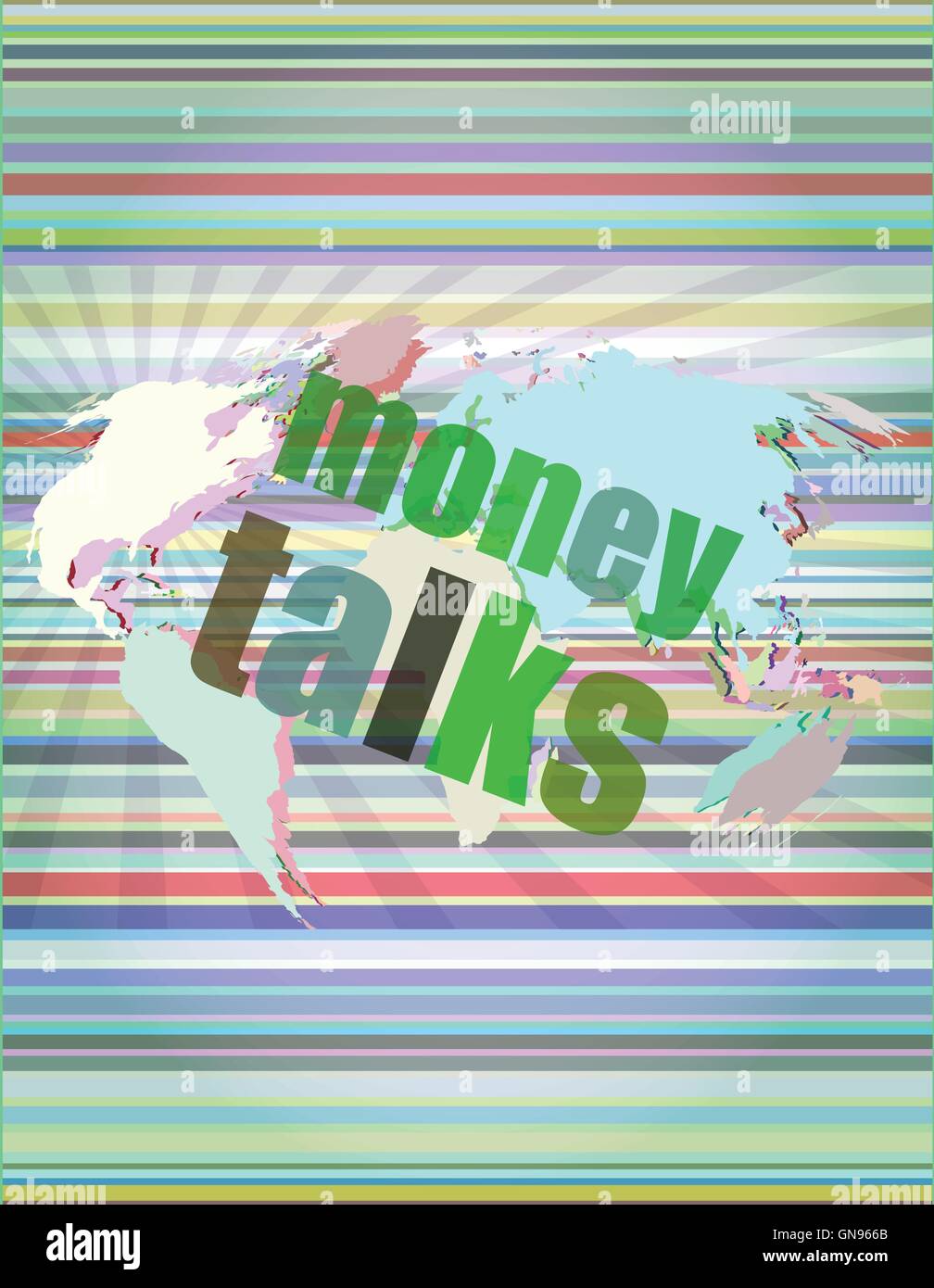 money talks words on digital touch screen vector illustration Stock ...