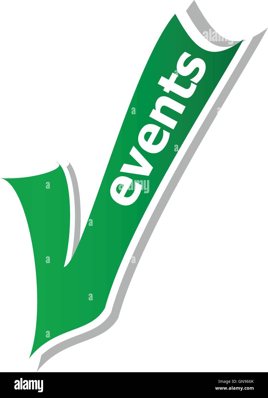 Event word on green check mark symbol and icon for approved design ...