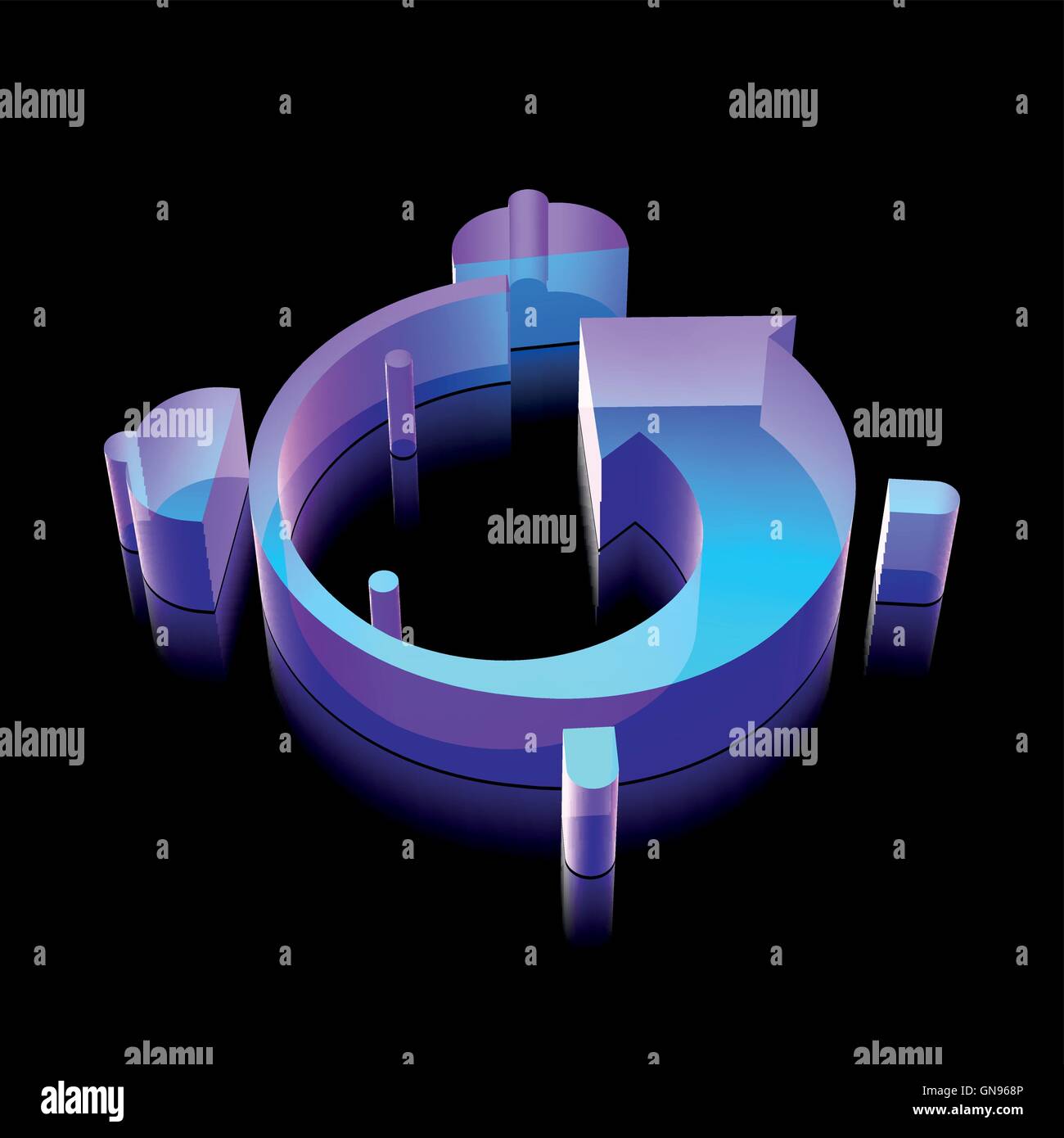 Timeline icon: 3d neon glowing Alarm Clock made of glass, vector ...